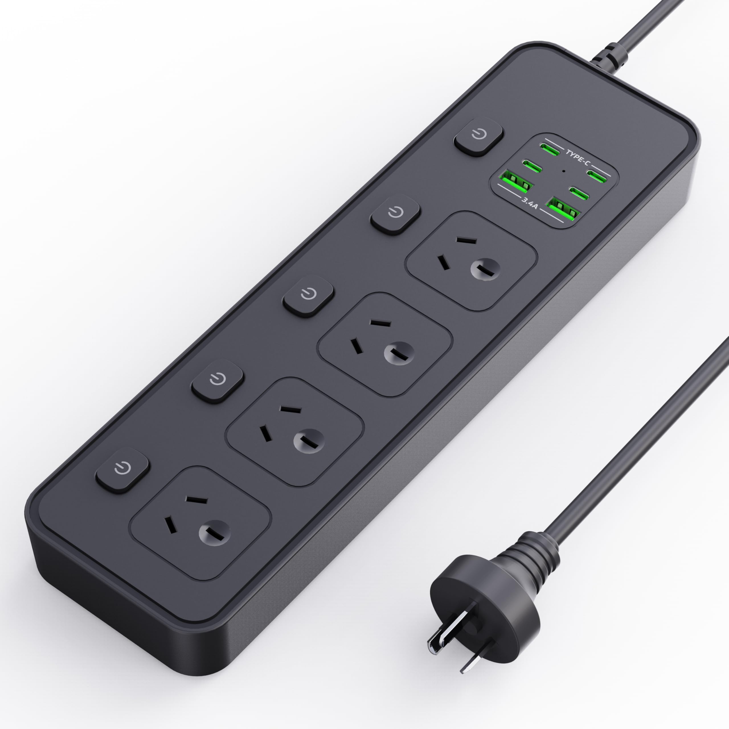 Zumist Power Board Individual Switch - 3250W Power Strip with 5 AC ...