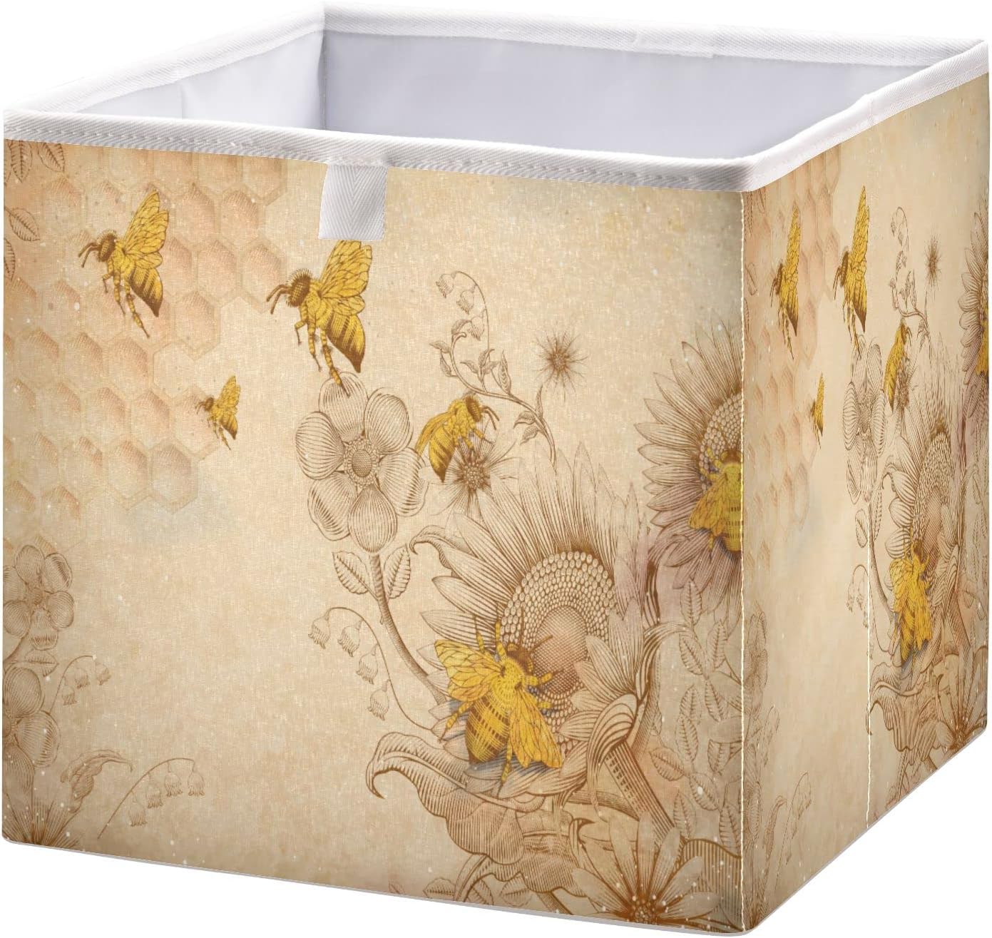 Amazon.com: Retro Honey Bees Wildflowers Storage Baskets for Shelves ...