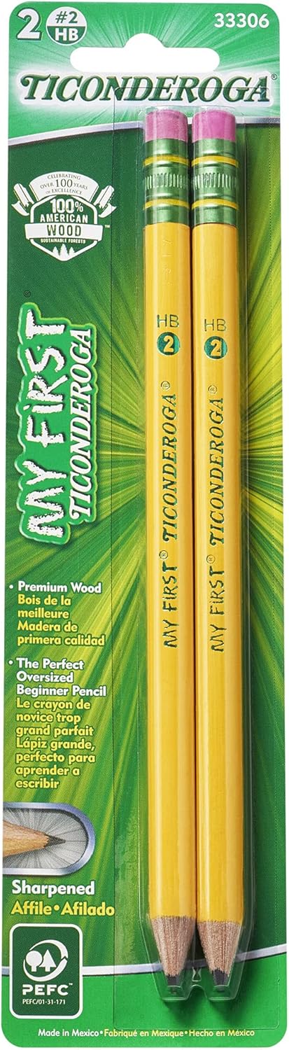 My First Ticonderoga Primary Size #2 Beginner Pencils, Pre-Sharpened ...