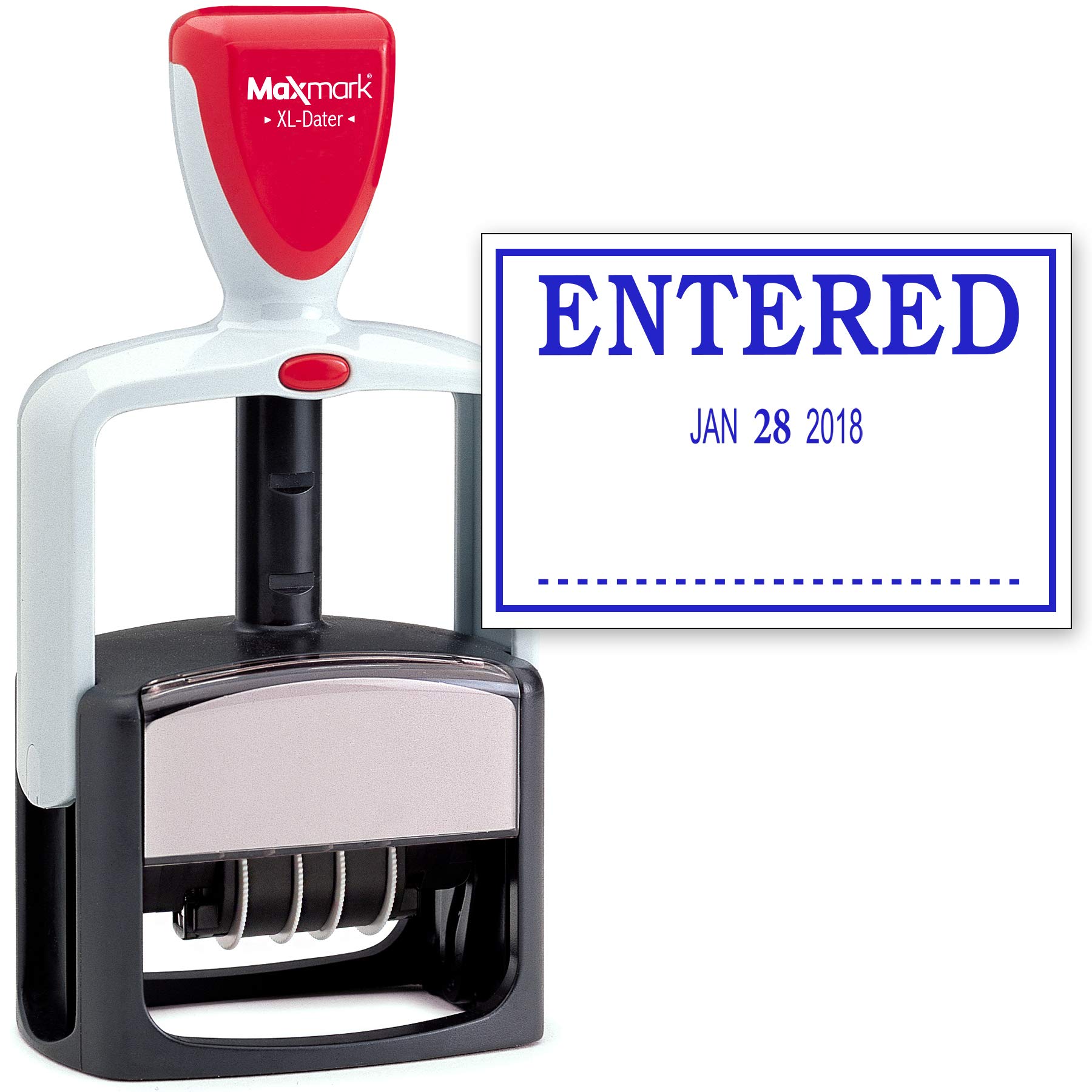 Buy MaxMark Heavy Duty Style 3 Date Stamp with Entered self Inking Stamp - Blue Ink Online at ...