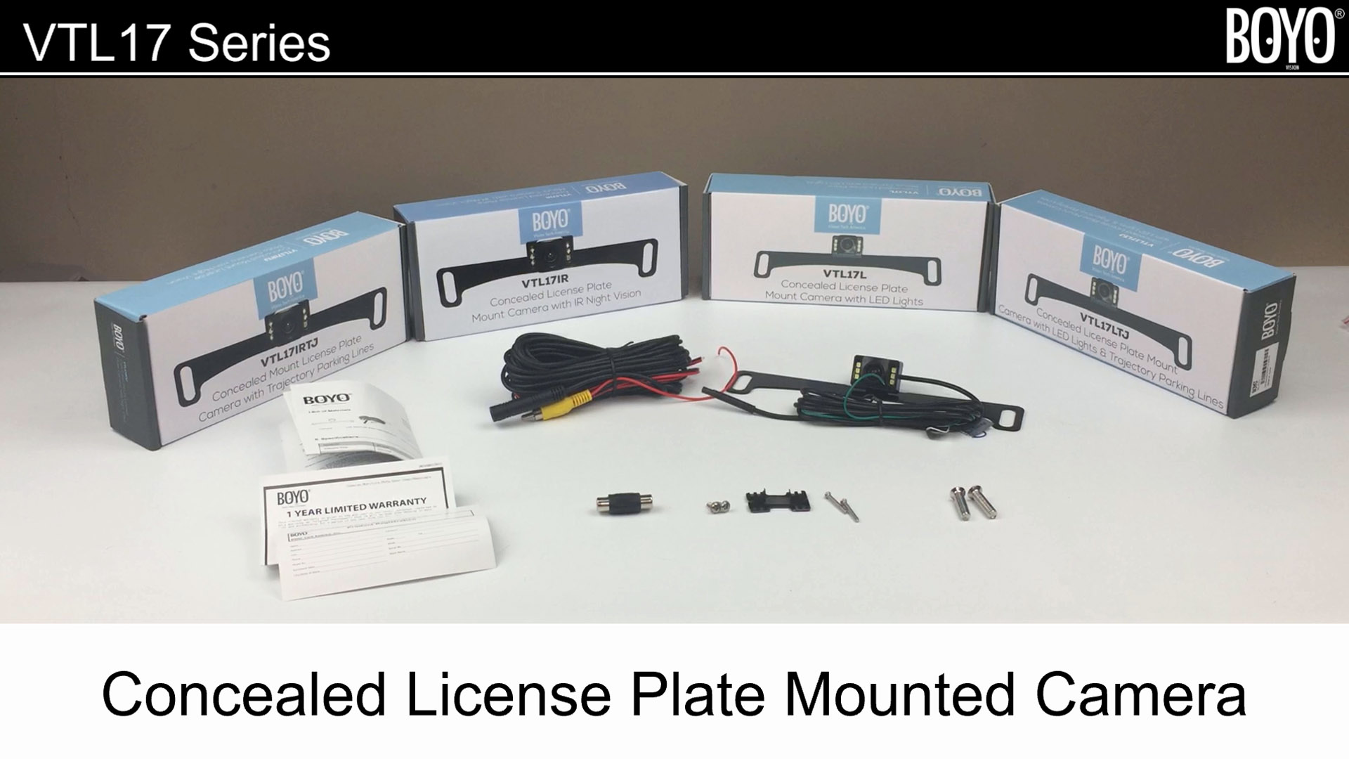 Watch BOYO VTL17IR VTL17IRTJ VTL17L VTL17LTJ License Plated Mounted ...