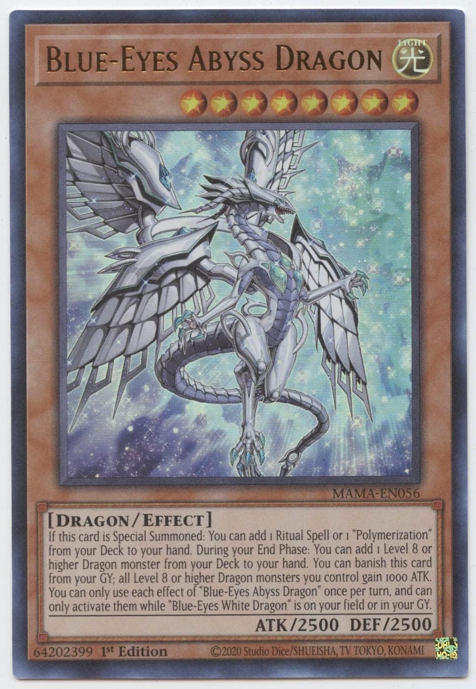 YU-GI-OH! Blue-Eyes Abyss Dragon - Ultra Rare - 1st Edition ...