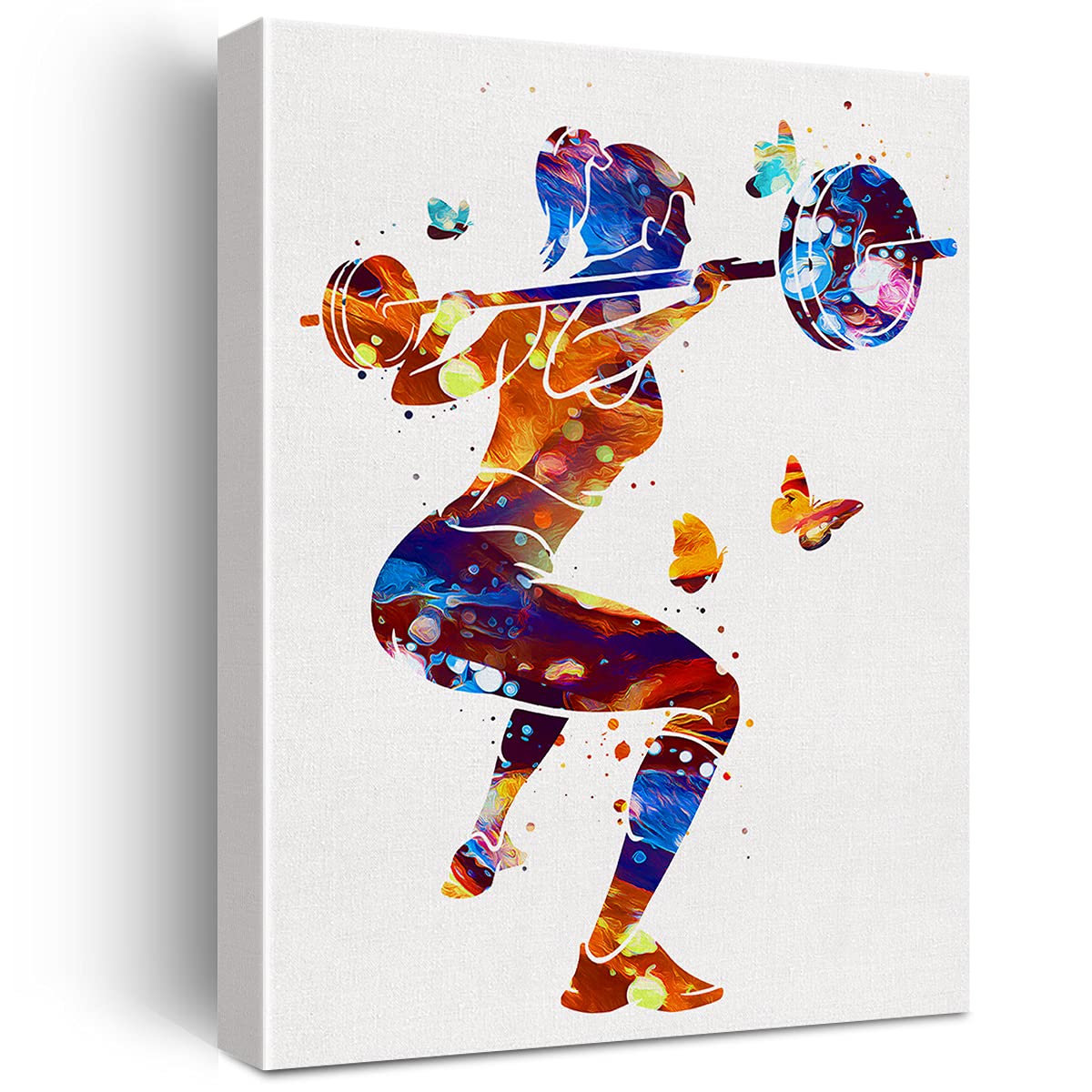 Weight Lifting Silhouette Women Art