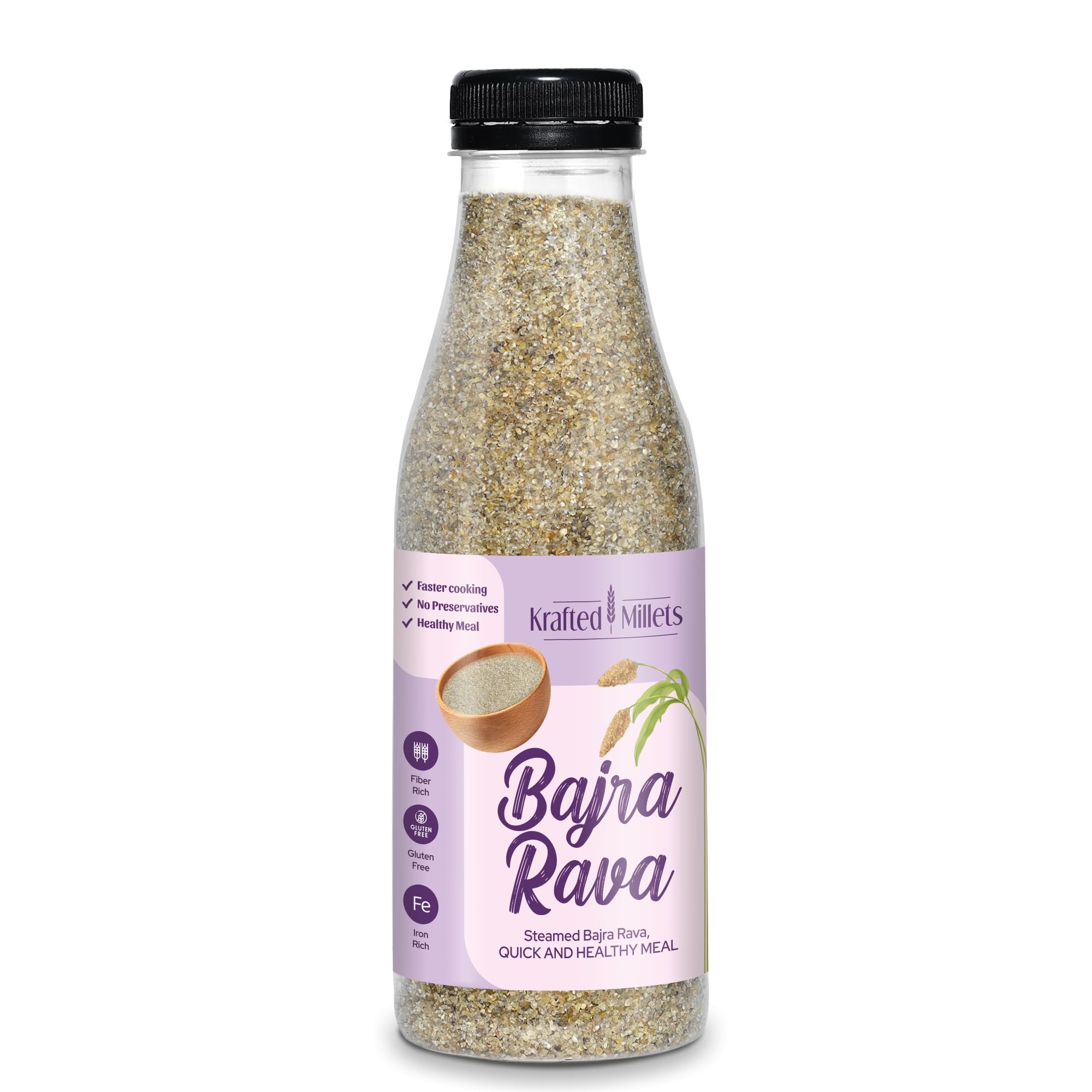 Krafted Millets Bajra Rava – Gluten-Free, Iron & Fiber Rich, High ...