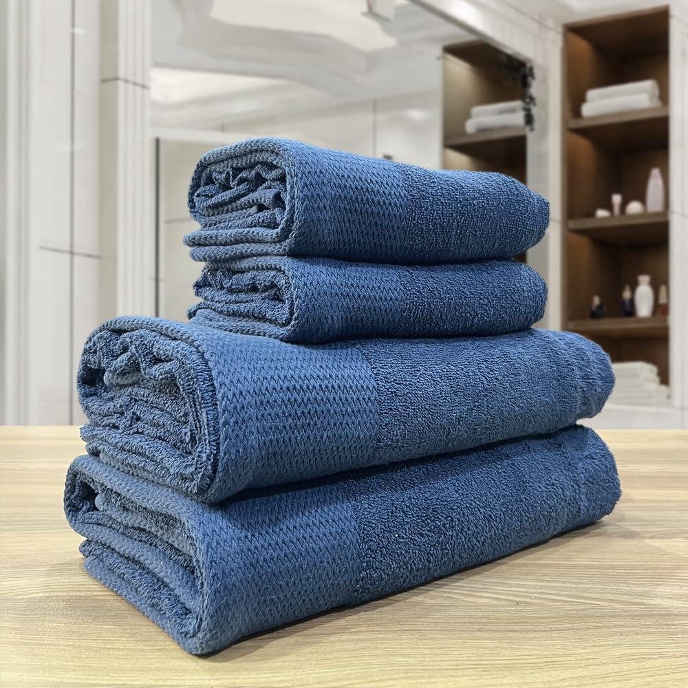 LABHAM® - 4Pc Towel Set, Pure Cotton, 450 GSM, Super Soft, Anti Bacterial, Light Weight, 2Pc ...