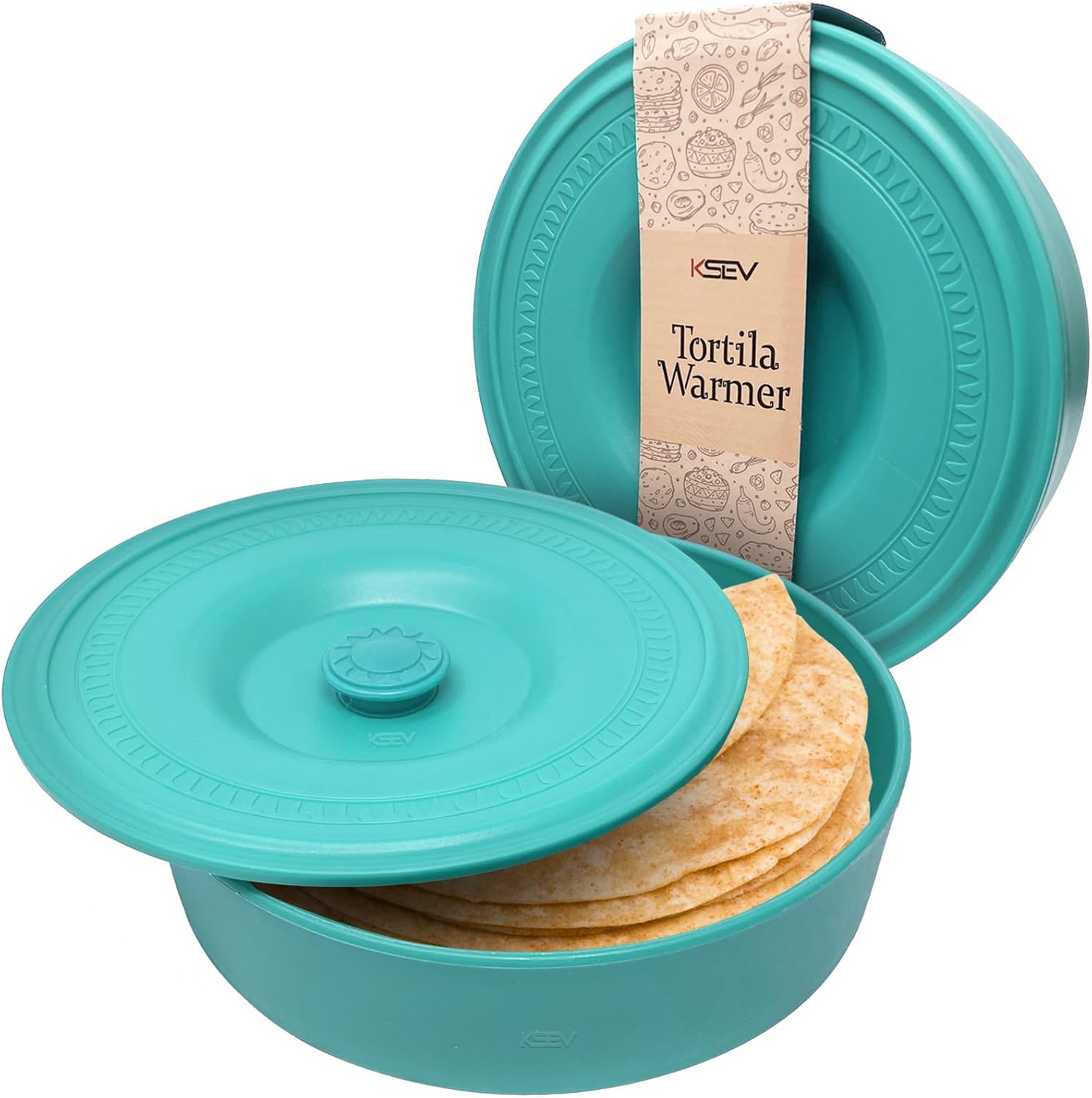 Amazon.com: KSEV Tortilla Warmer (9" x 3.1"-Inch) Insulated Container ...