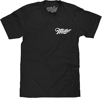Amazon.com: Tee Luv Men's Faded Miller High Life Shirt - Double Sided ...