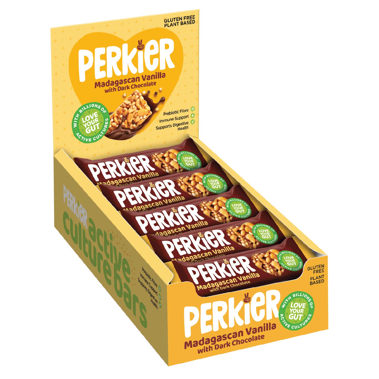 Perkier Bars Healthy Snack - Madagascan Vanilla & Dark Chocolate (15 ...