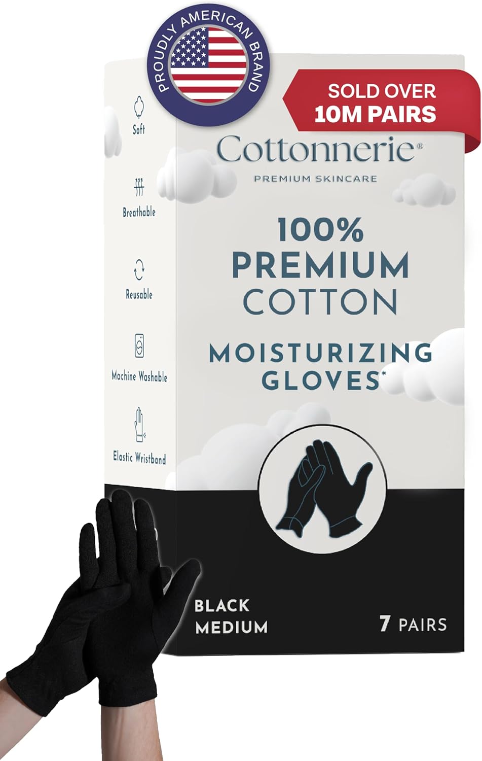 Amazon.com : Gaxcoo Cottonnerie Cotton Gloves for Dry Hands Sleeping ...