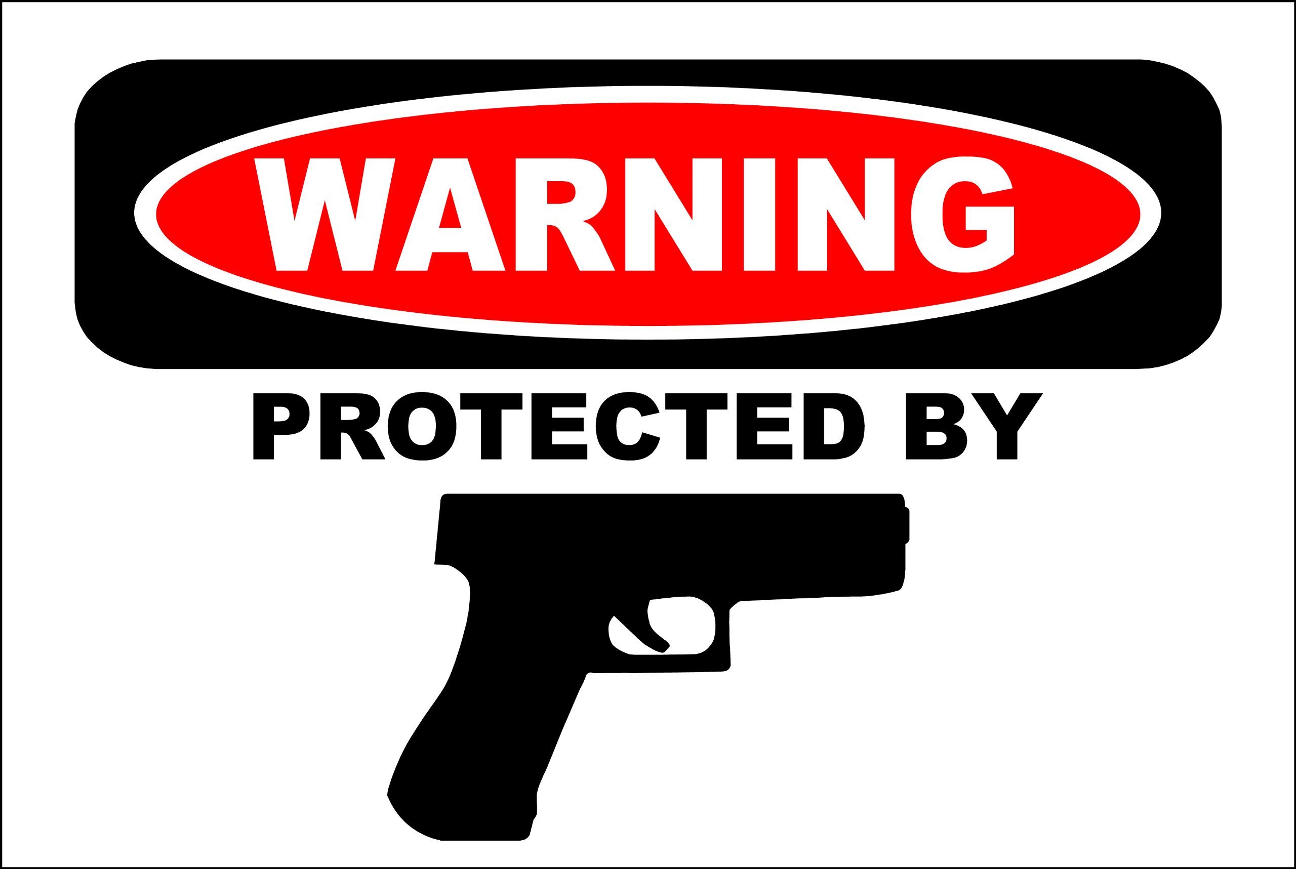 Amazon.com: StickerPirate Warning Protected by Handgun 8" x 12" Metal ...