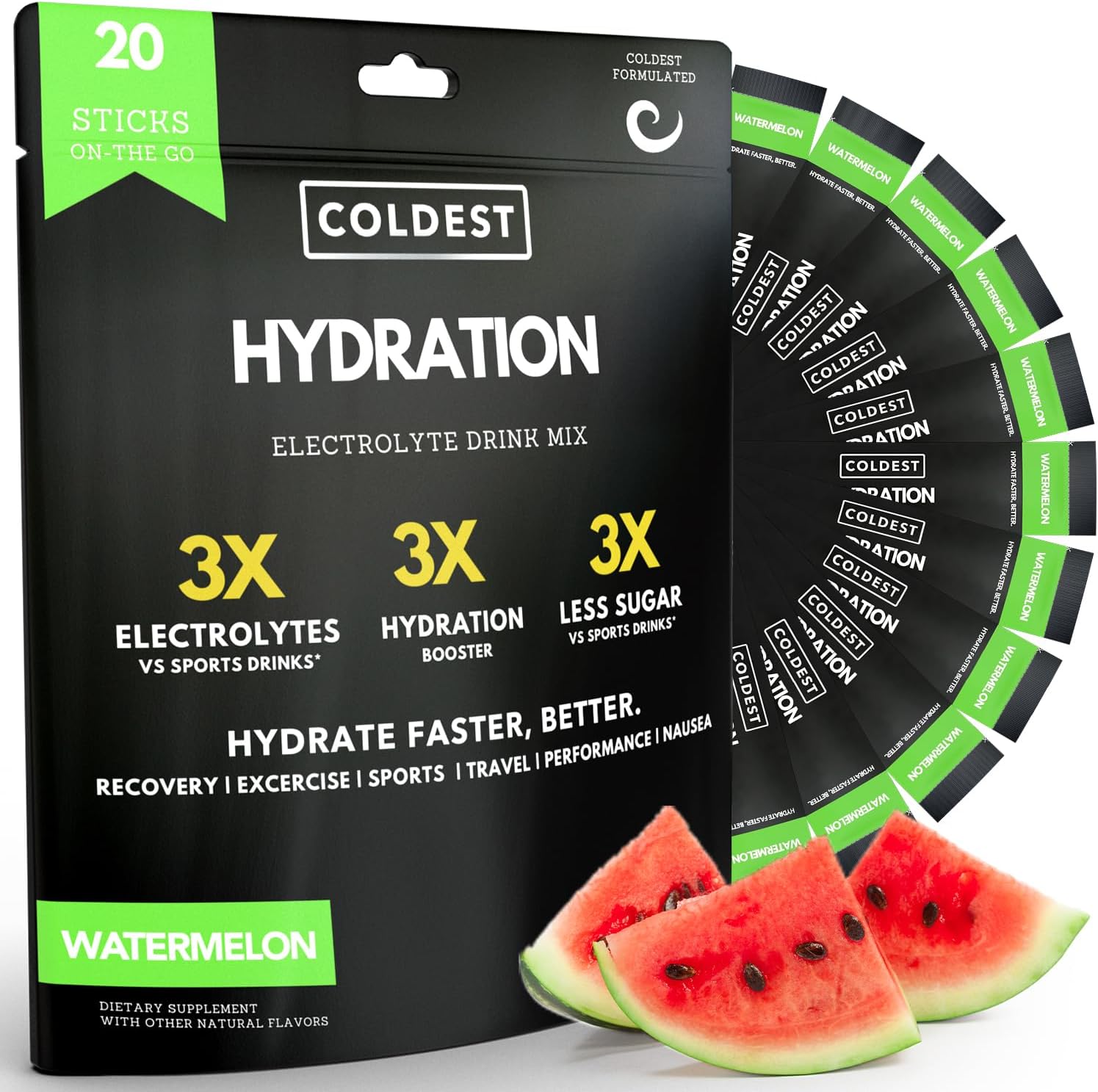 Amazon.com: Coldest Hydration - Electrolytes Powder Packets - Non GMO ...