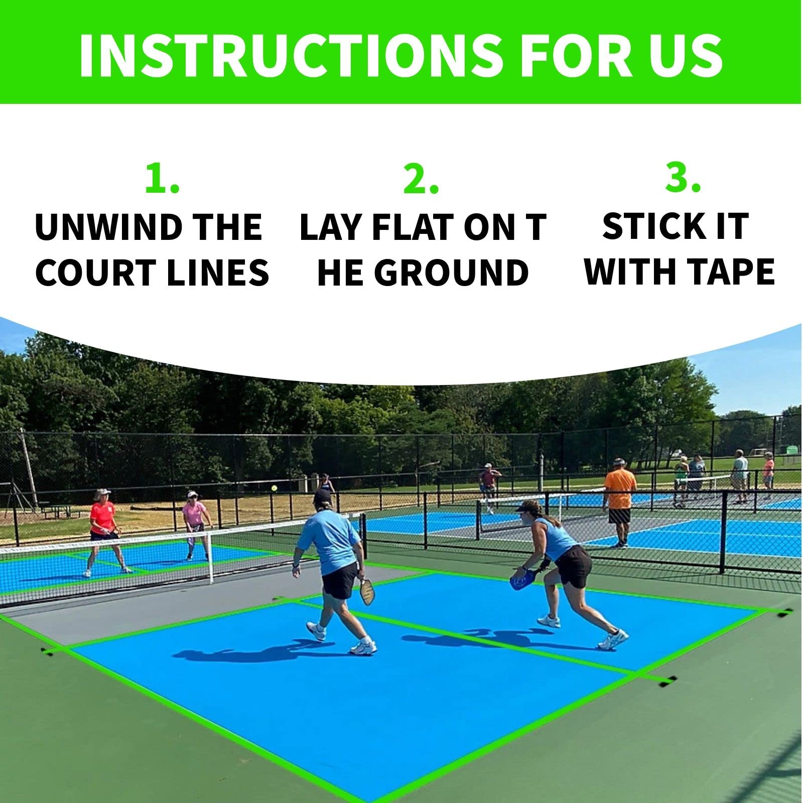 Outdoor Indoor Court Markers Portable Pickleball Court Marking Kit ...