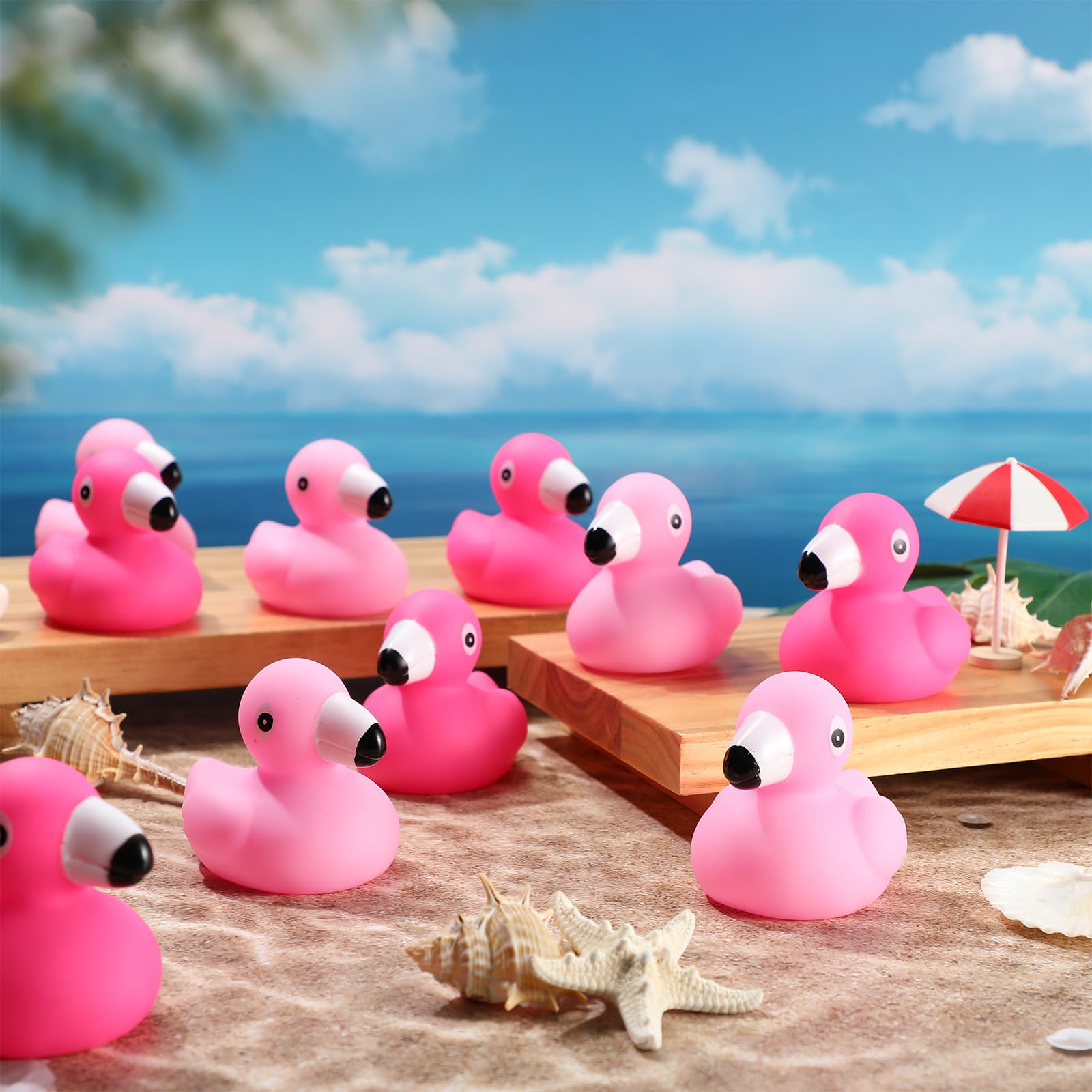 Snapklik.com : Jerify 48 Pcs Flamingo Rubber Duck Bulk Rose Pink Light ...