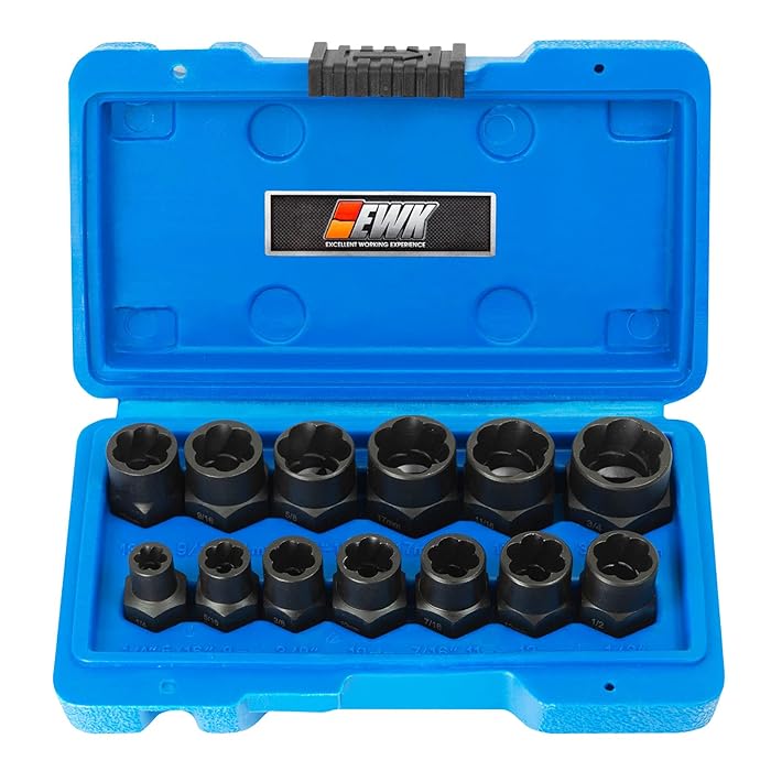 Buy EWK 13 Pcs Rounded Bolt Extractor Stripped Lug Nut Remover Metric