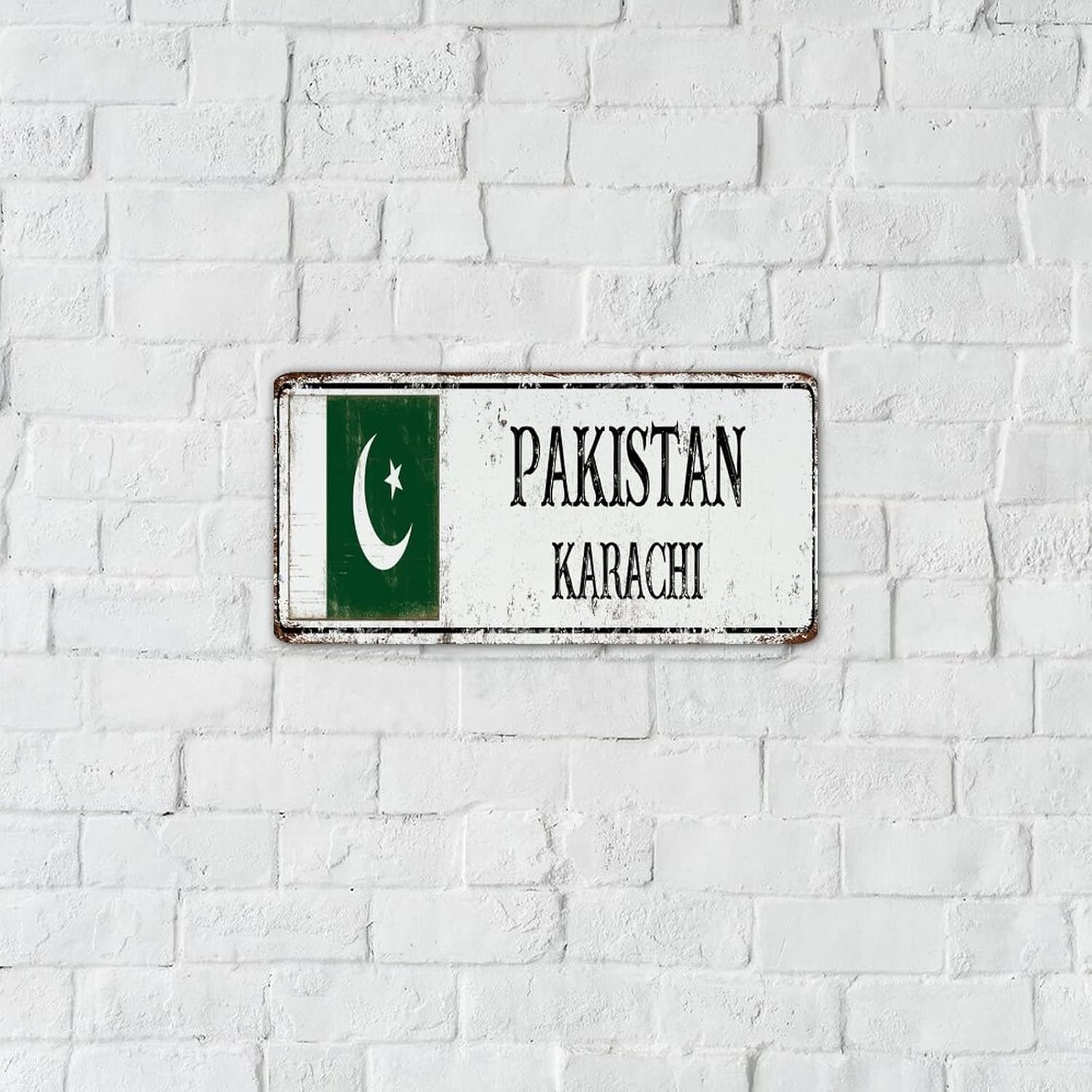 Amazon.com: Pakistan Karachi Country Metal Signs Vintage Office Signs ...