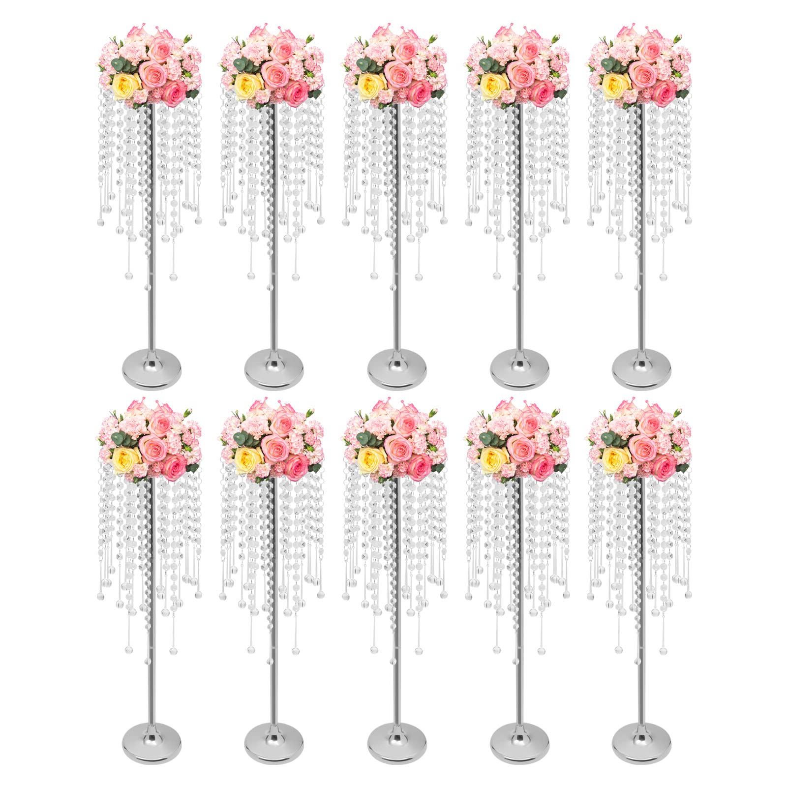 Amazon.com: CNCEST Wedding Table Flower Crystal Centerpiece,10 Pieces ...