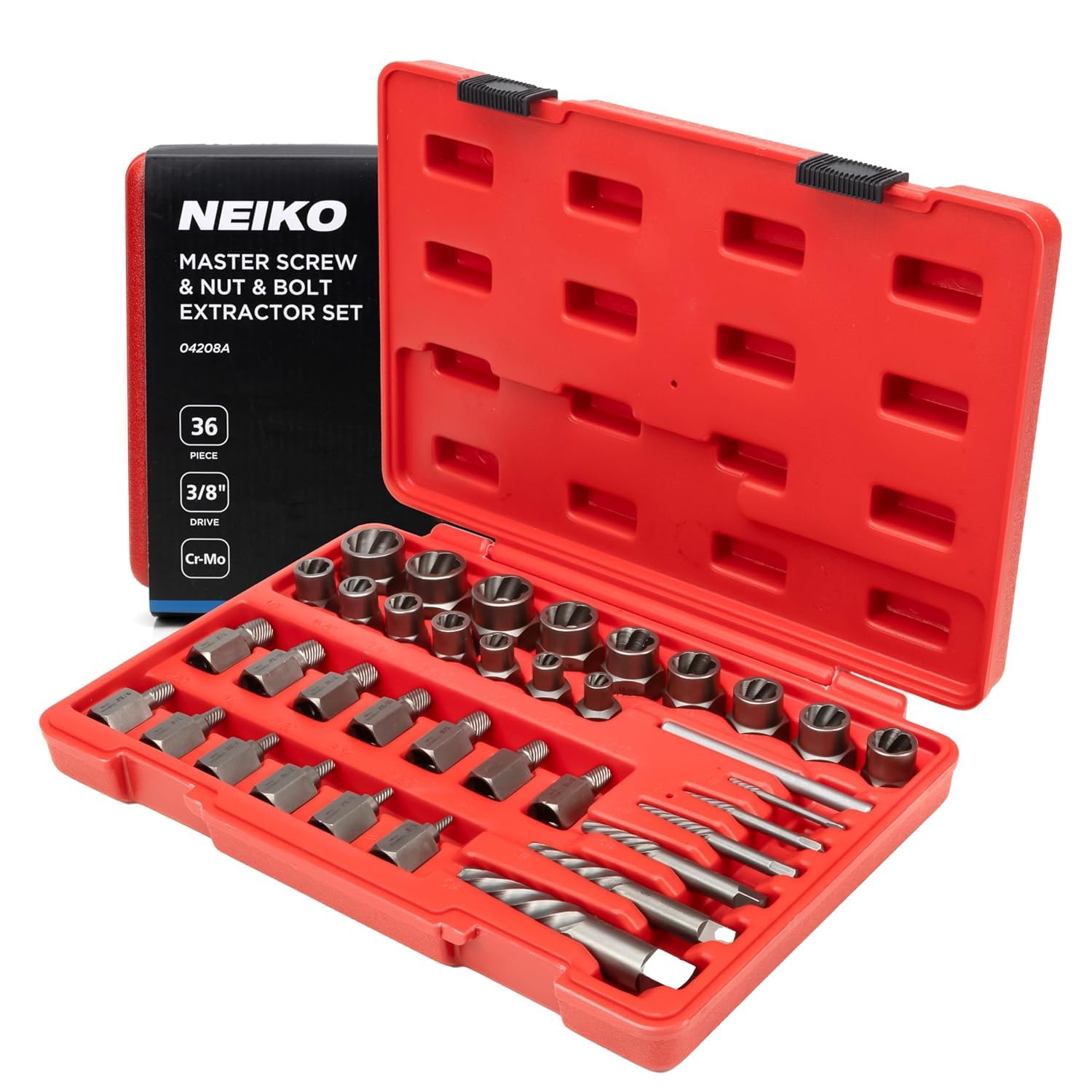 Snapklik.com : 04208A Master Screw, Nut, & Bolt Extractor, 36 Piece Lug ...