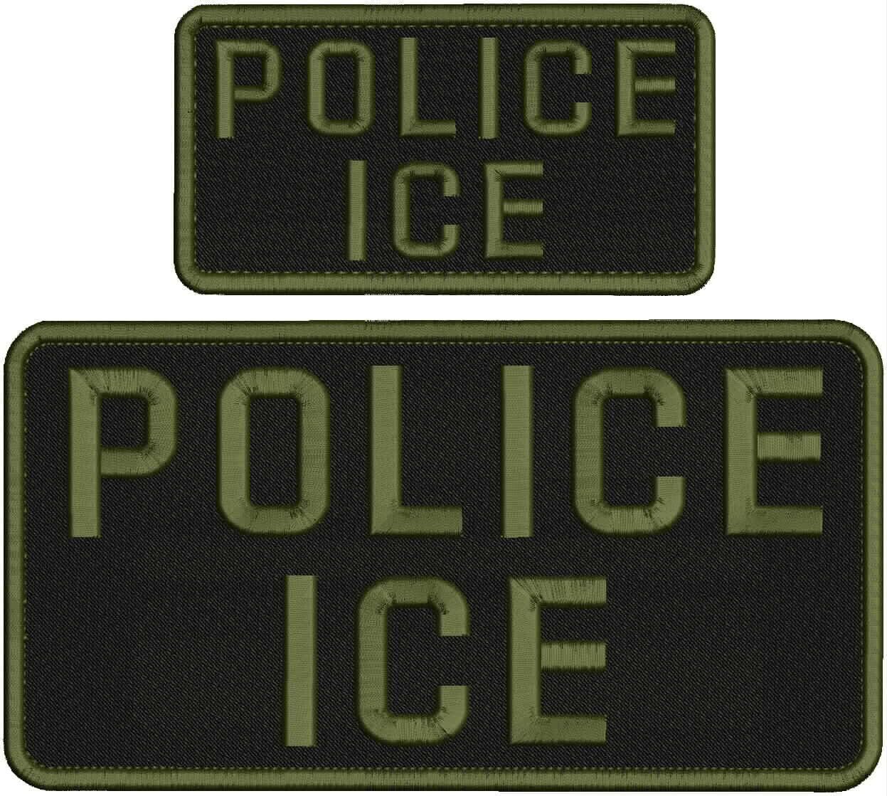 Amazon.com: Police I/C/E EMB Patch - 5X10 and 2.5X5 Black/OD Green ...