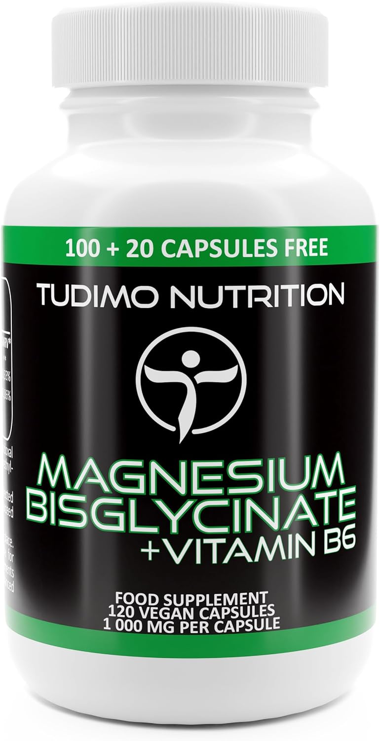 Magnesium Bisglycinate Vegan Capsules and Vitamin B6 – 200mg of ...