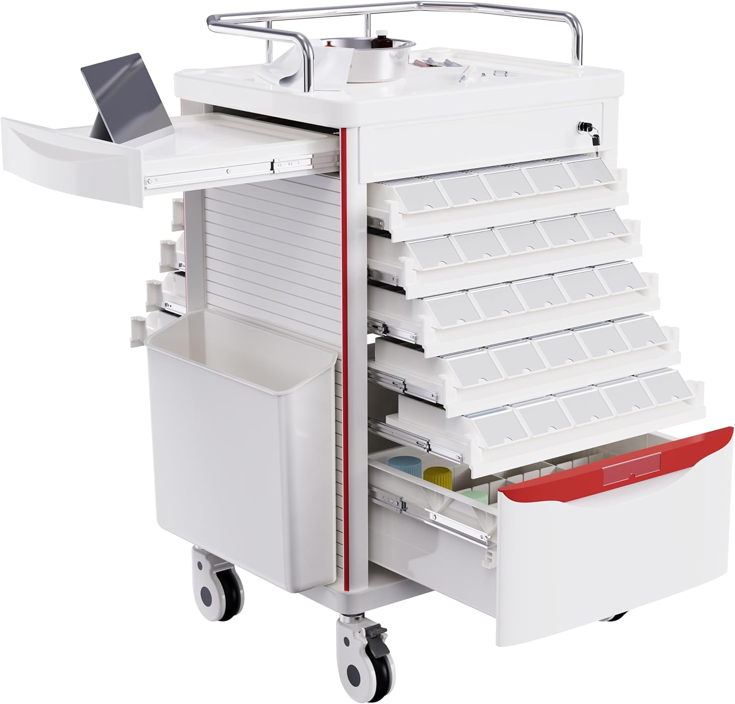 Amazon.com: OLERN Medication Bins Cart with 200 Bins, 10 Drawers - Dual ...