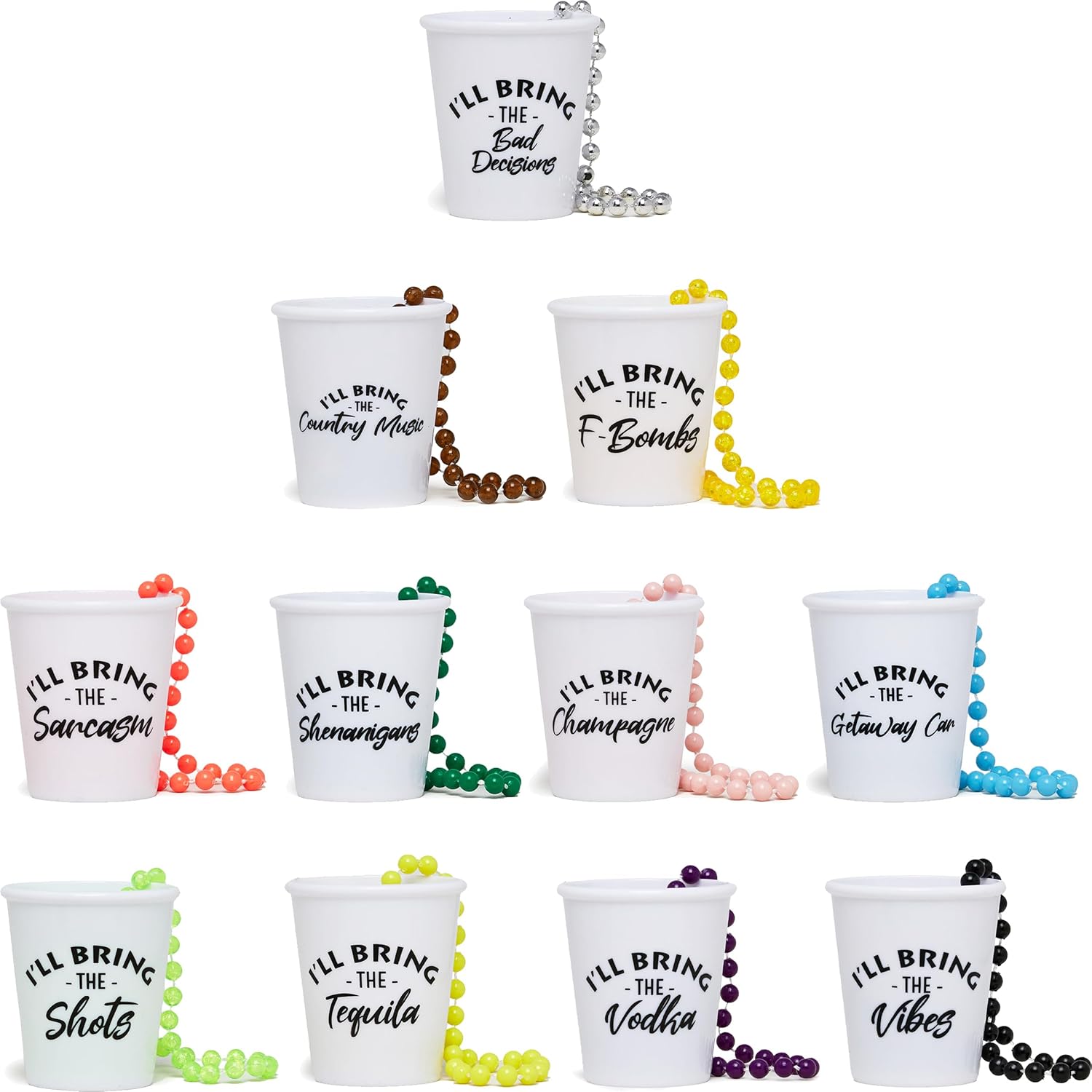 Amazon.com: Funky Junque Bachelorette Party Shot Glass Necklace Set Champagne Bomb Glasses ...