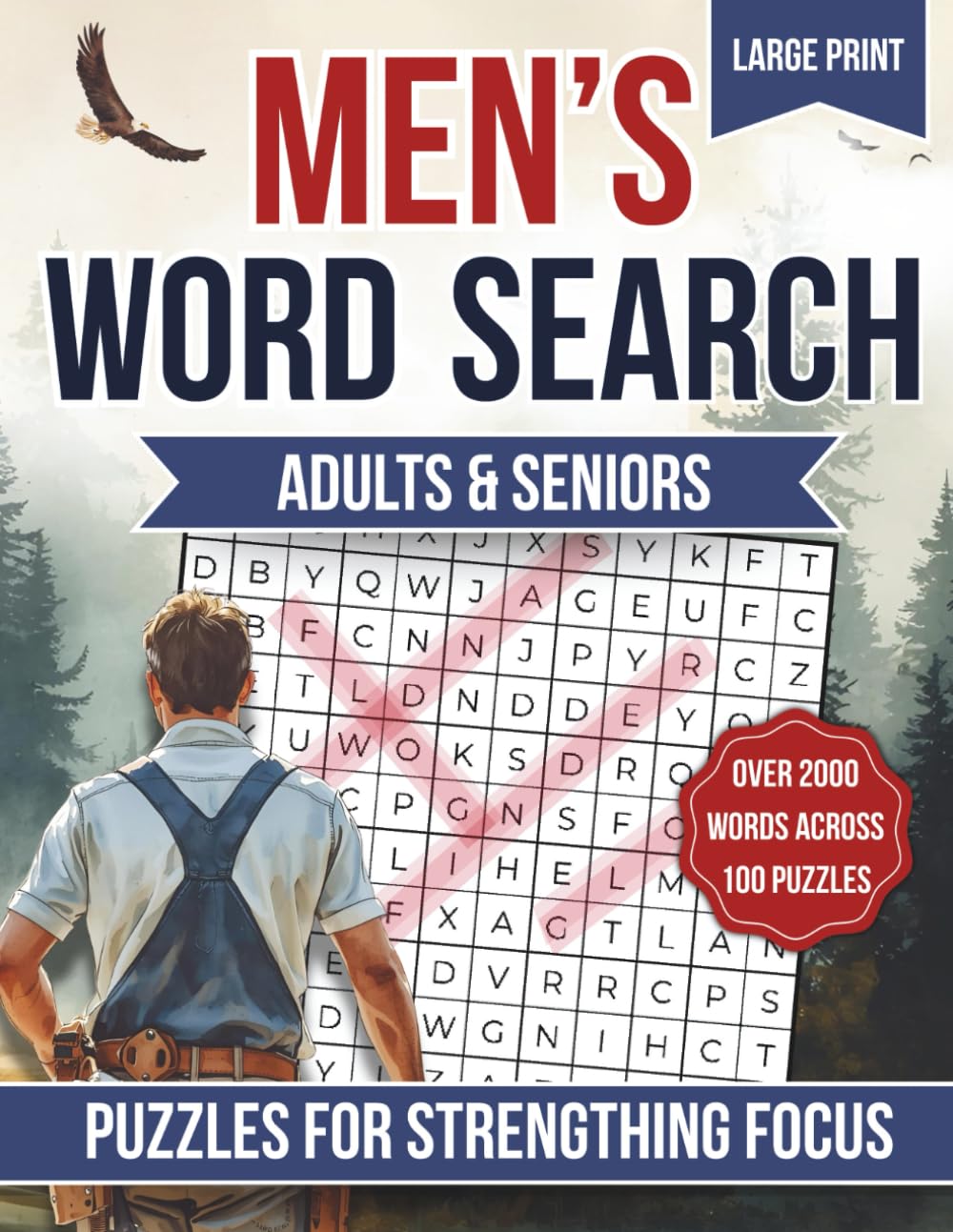 Large Print Word Search for Men: 100 Easy Puzzles for Adults and Senior ...