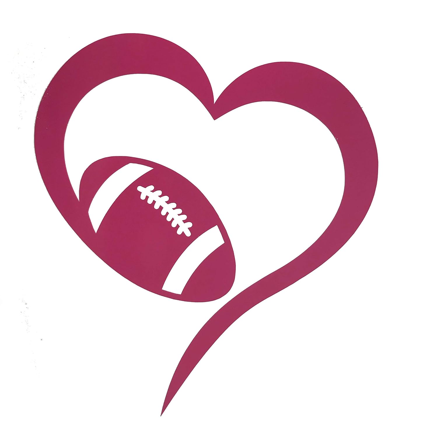 Amazon.com: Custom Football Heart Vinyl Decal - Heart Bumper Sticker ...