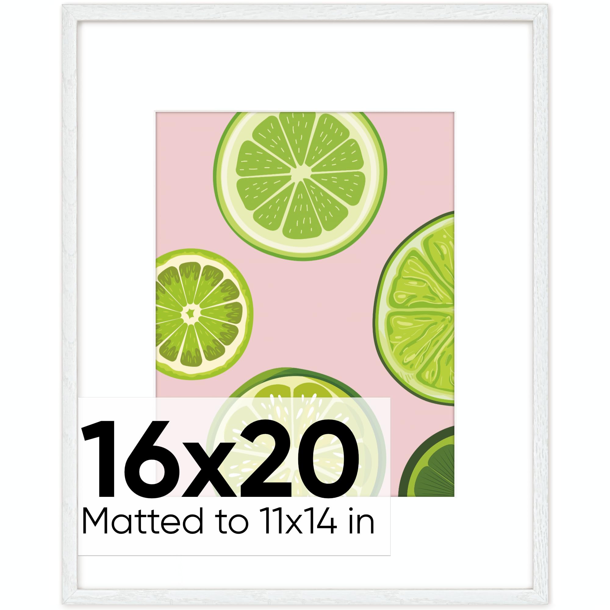 Amazon.com - Homeforia 16x20 White Frame, Premium White Oak Picture ...