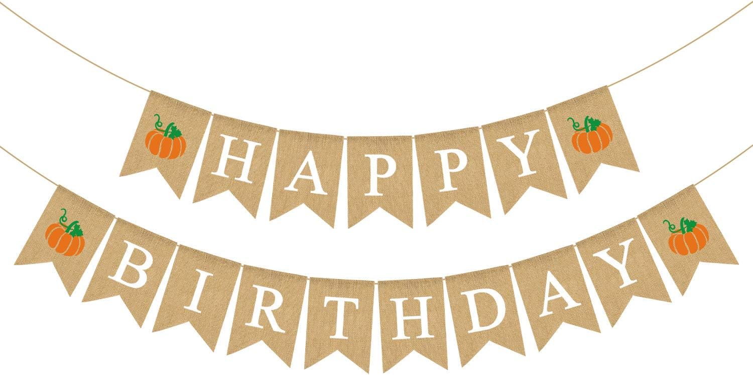 Amazon.com: Pumpkin Birthday Burlap Banner Our Little Pumpkin Party ...