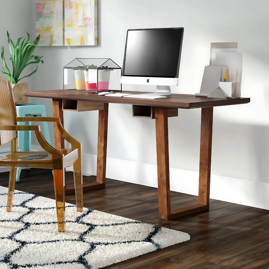 Amazon.com: Posh Pollen Aiden Wood Writing Computer Desk Modern Style ...