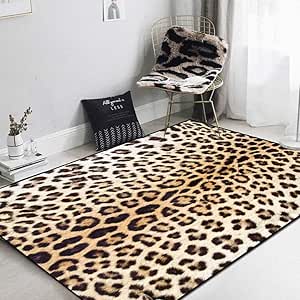Amazon.com: ZSSZO Brown Leopard Print Area Rug Luxury Animal Cheetah ...