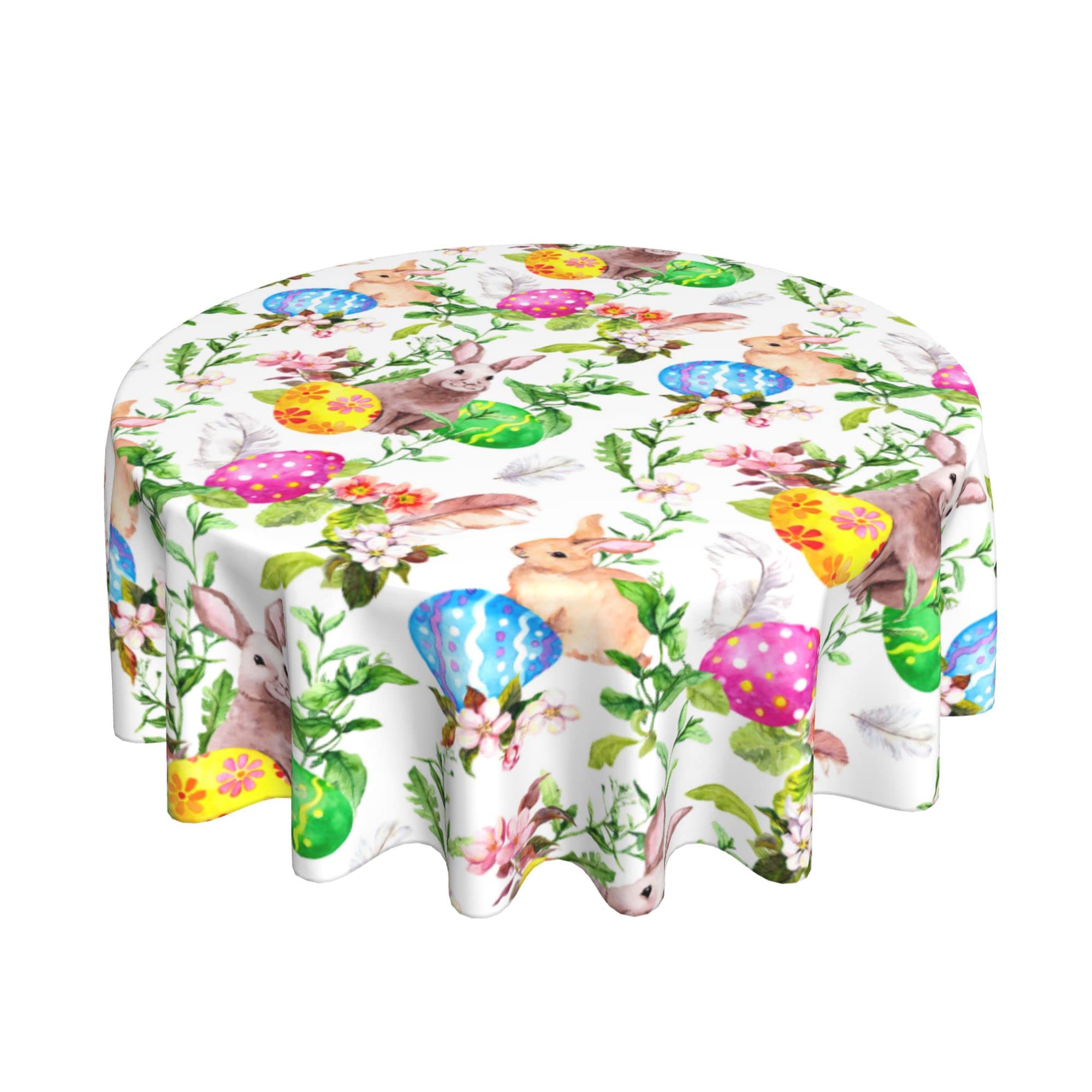Amazon.com: Aitukang Easter Tablecloth Round 60 Inch,Spring Easter ...