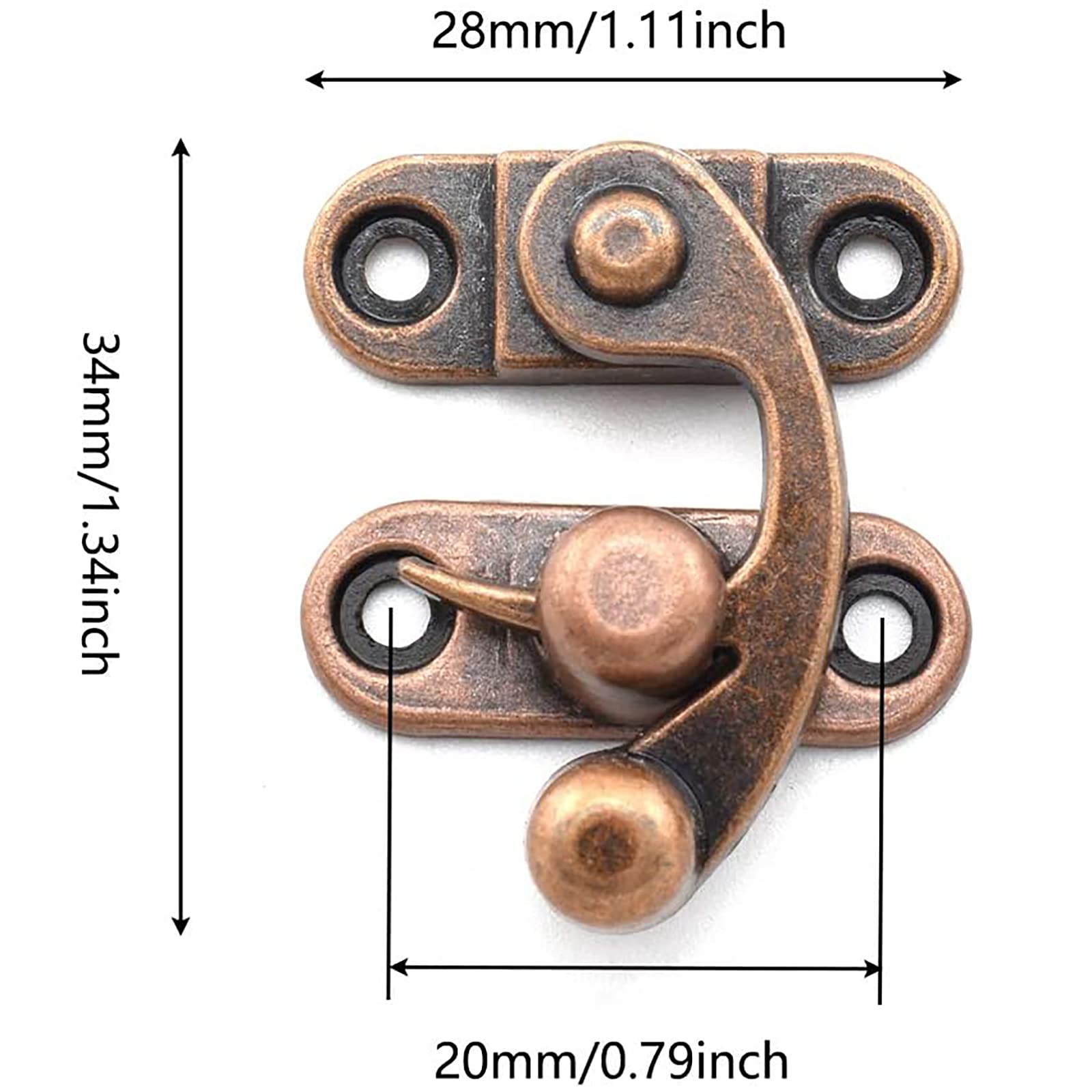 Snapklik.com : 1 Pair Antique Hook Hasp Latch Left Right Mini Swing Arm ...