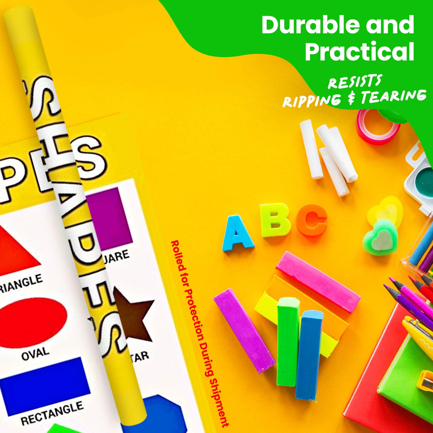 Buy Shapes Poster for Classroom Wall or Home - 17" x 22" Shapes Chart ...