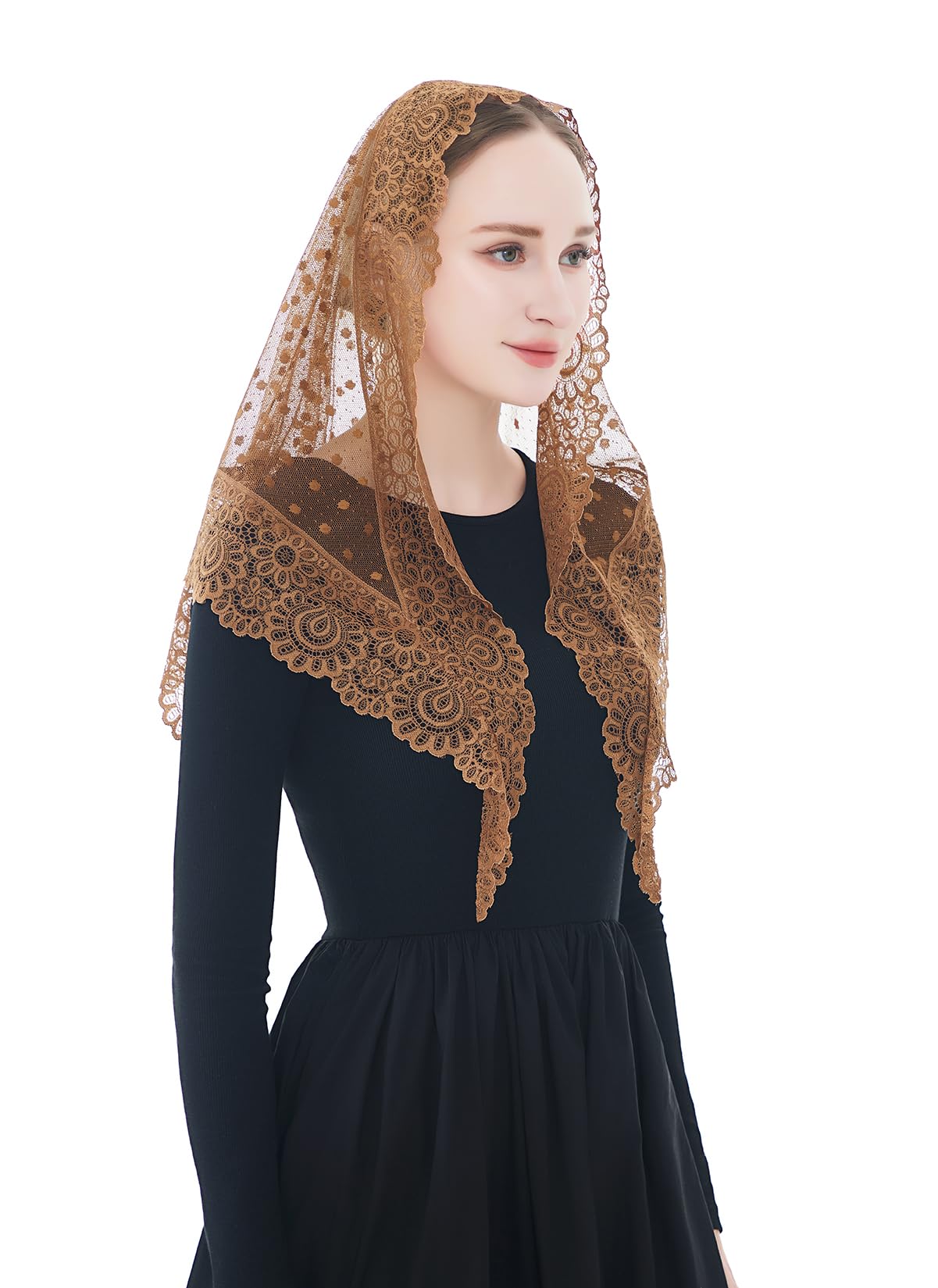 Snapklik.com : Wgior Triangle Vintage Inspired Lace Chapel Veils ...