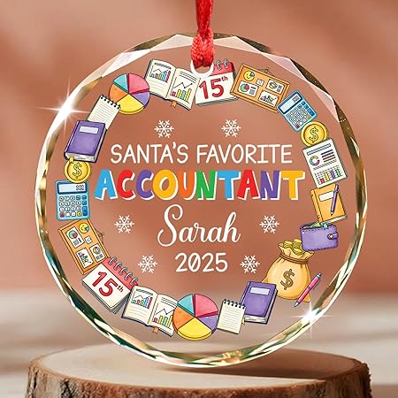 Amazon.com: Santas Favorite Accountant Christmas Ornament, Custom ...