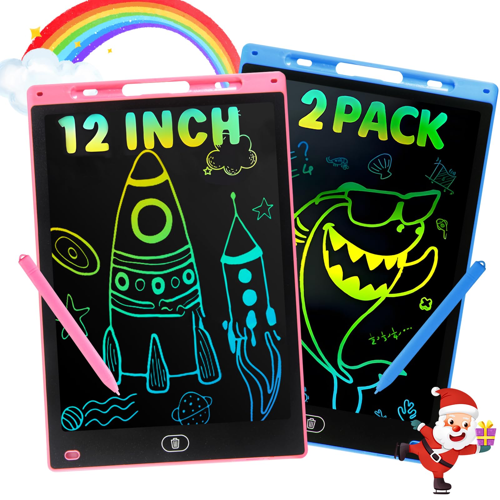 2 Pack 12 Inch LCD Writing Tablet for Kids, Colorful Drawing Tablet ...