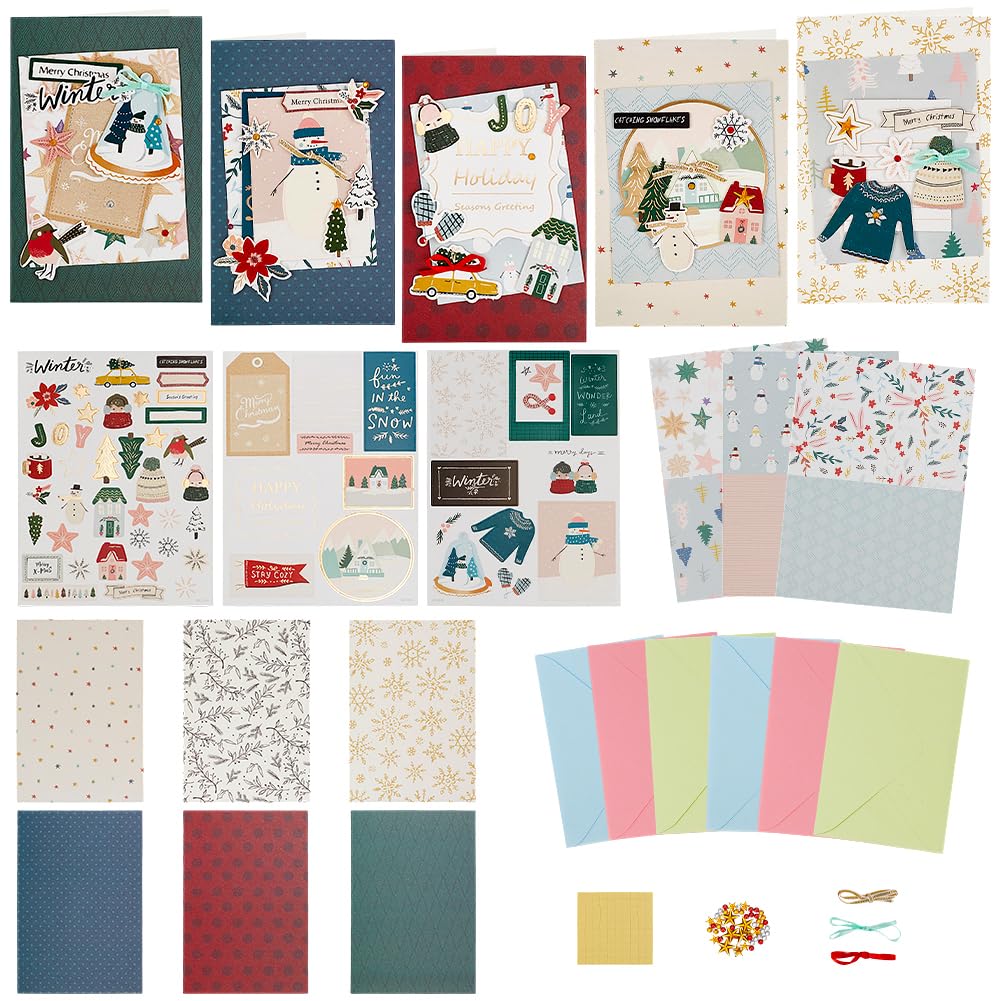 AHANDMAKER Handmade DIY Greeting Card Kits, Colorful DIY Christmas ...