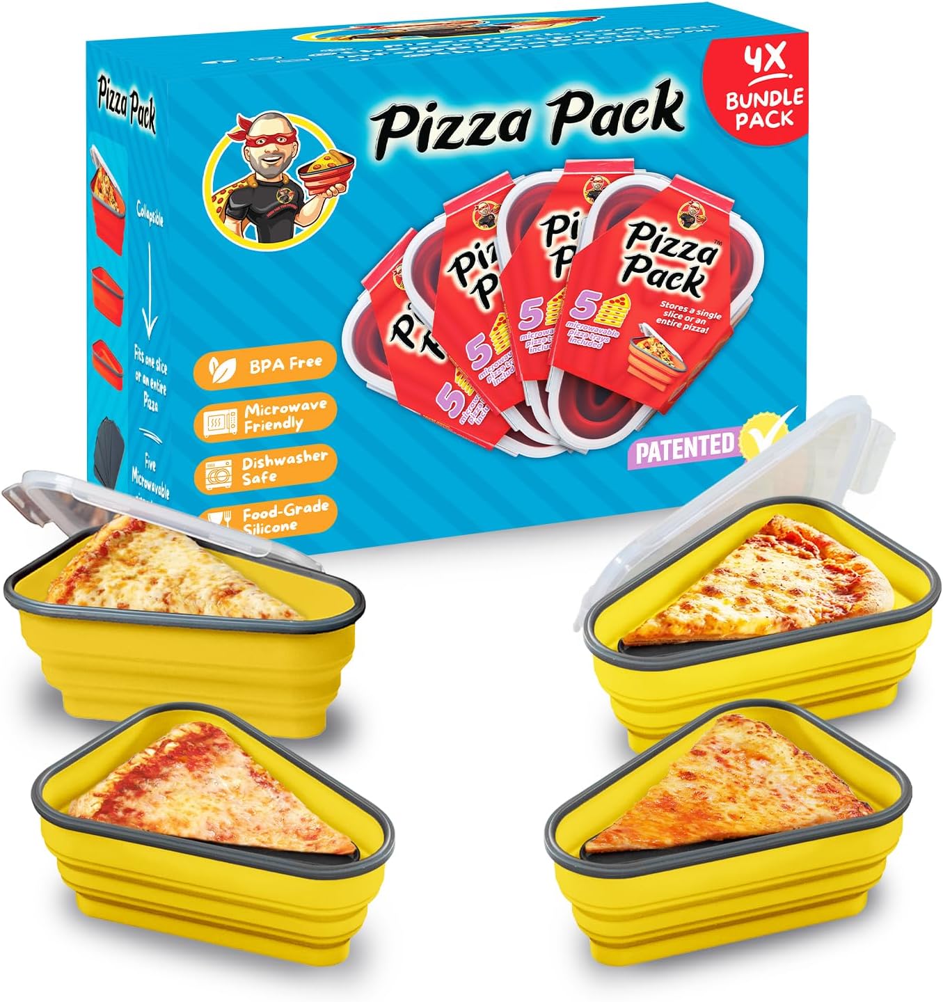 Amazon.com: PIZZA PACK The Perfect Reusable Pizza Storage Container ...