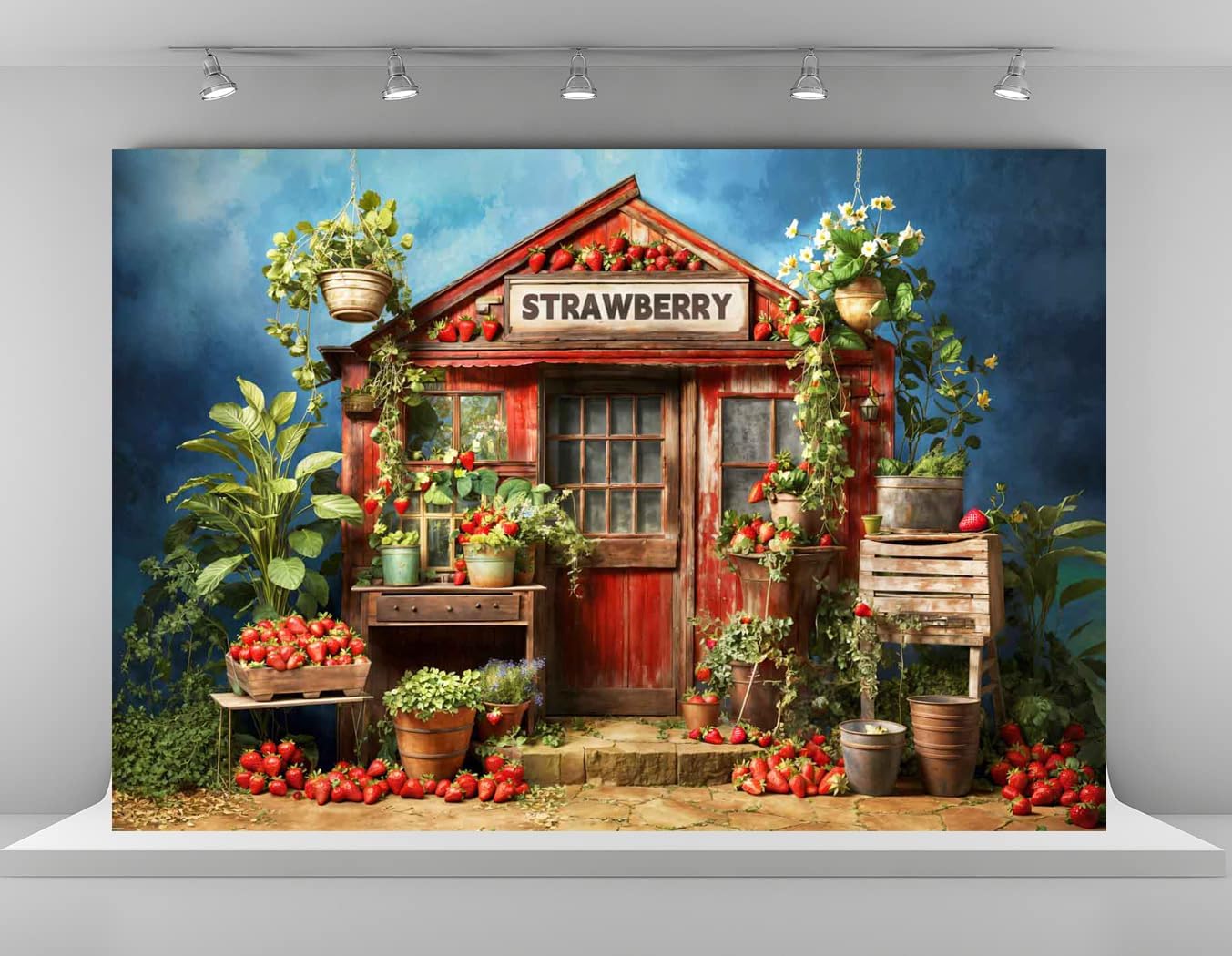 Amazon.com : Kate 7x5ft Vintage Strawberry Farm Photography Backdrop ...