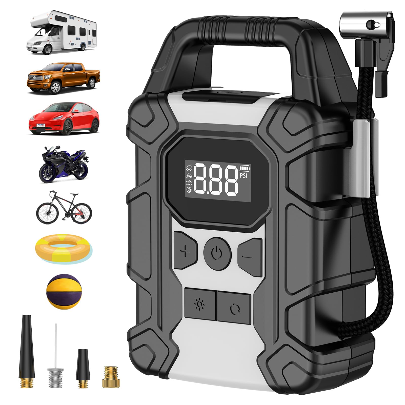 Tire Inflator Portable Air Compressor , 150 PSI Air Togo Bike Accessories