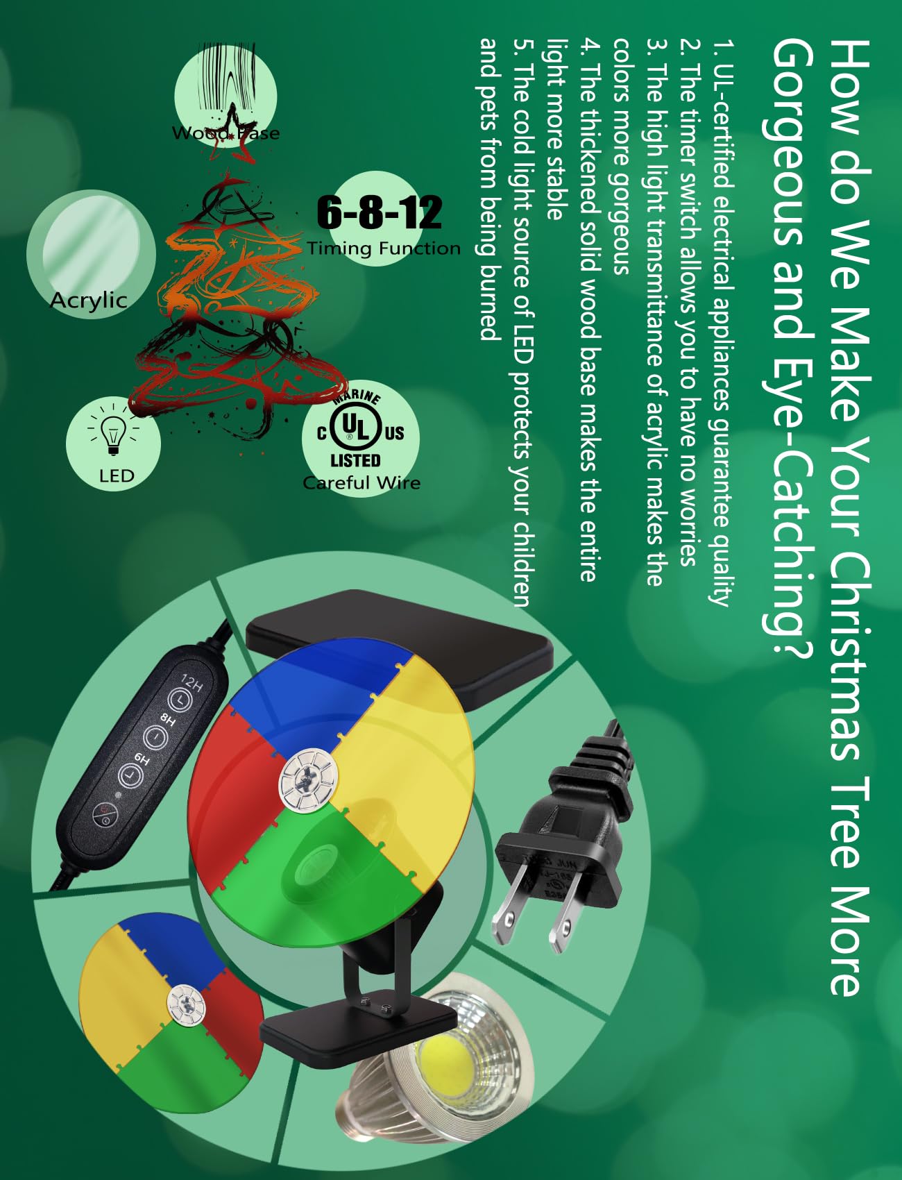 Rotating Color Wheel For Christmas Tree