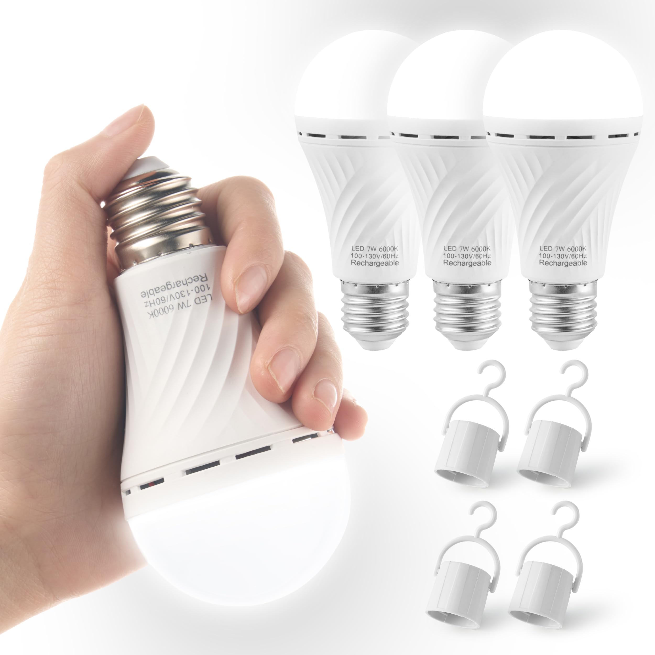 Fluorescent Emergency Backup Light BoRccdit A19 Rechargeable Light