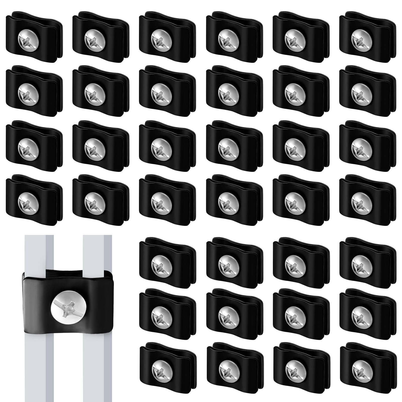 Amazon.com: Therwen 100 Pcs Black Gridwall Wire Grid Panel Connector ...