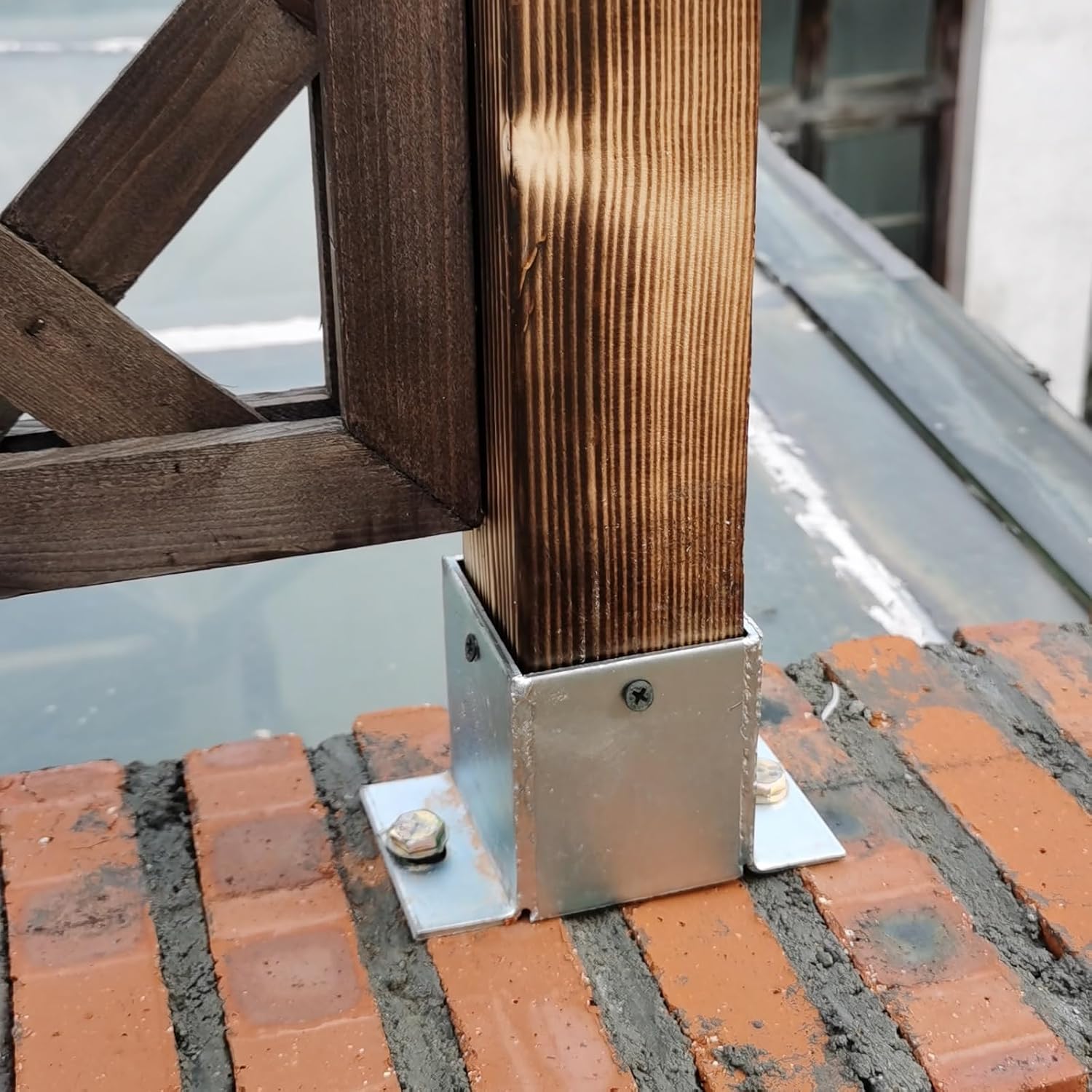 Decking Post Base for Deck Porch Handrail Railing Support, Stainless ...