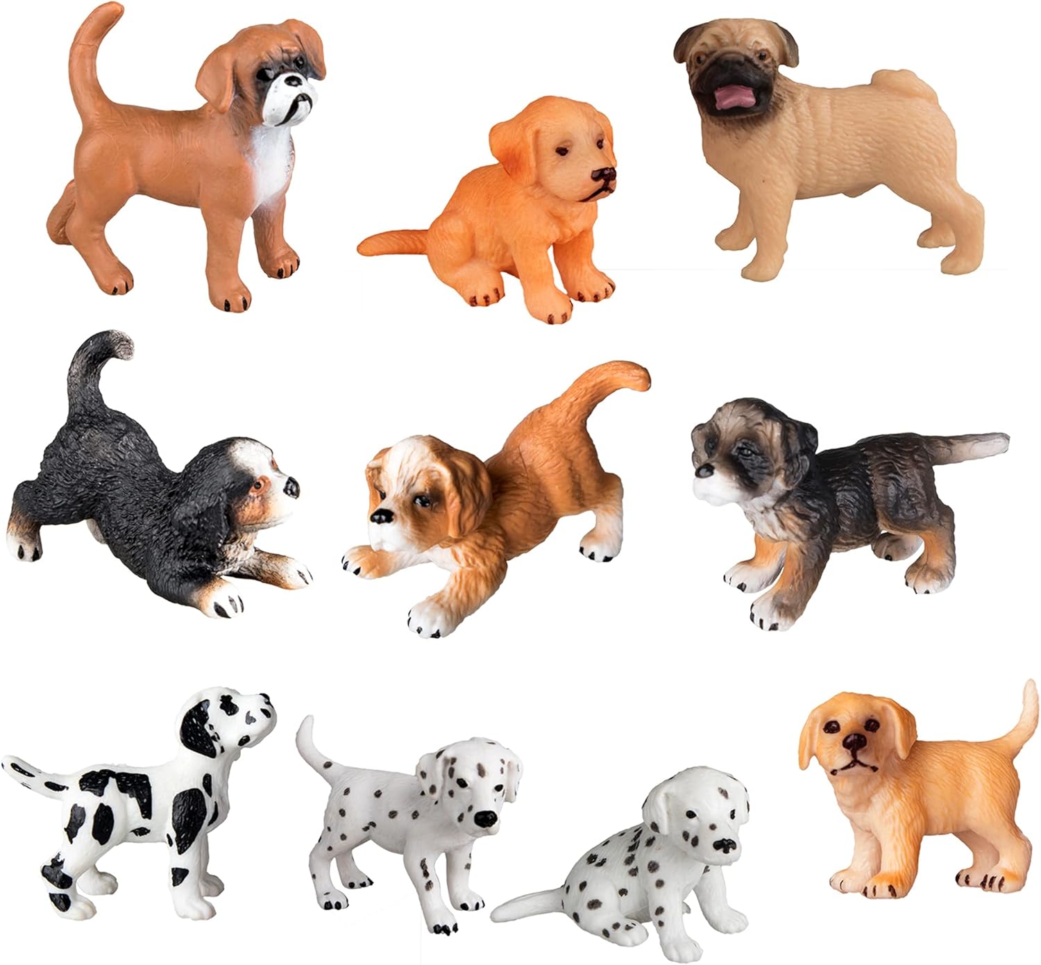 Amazon.com: TOYMANY 10PCS Dog Figurines Playset, Realistic Detailed ...