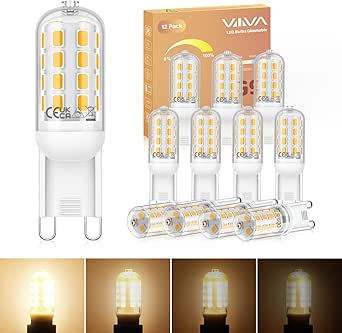 VIIIVA Ampoule LED G9 Dimmable, Blanc Chaud 3000K 500LM, 5W Equivalent ...