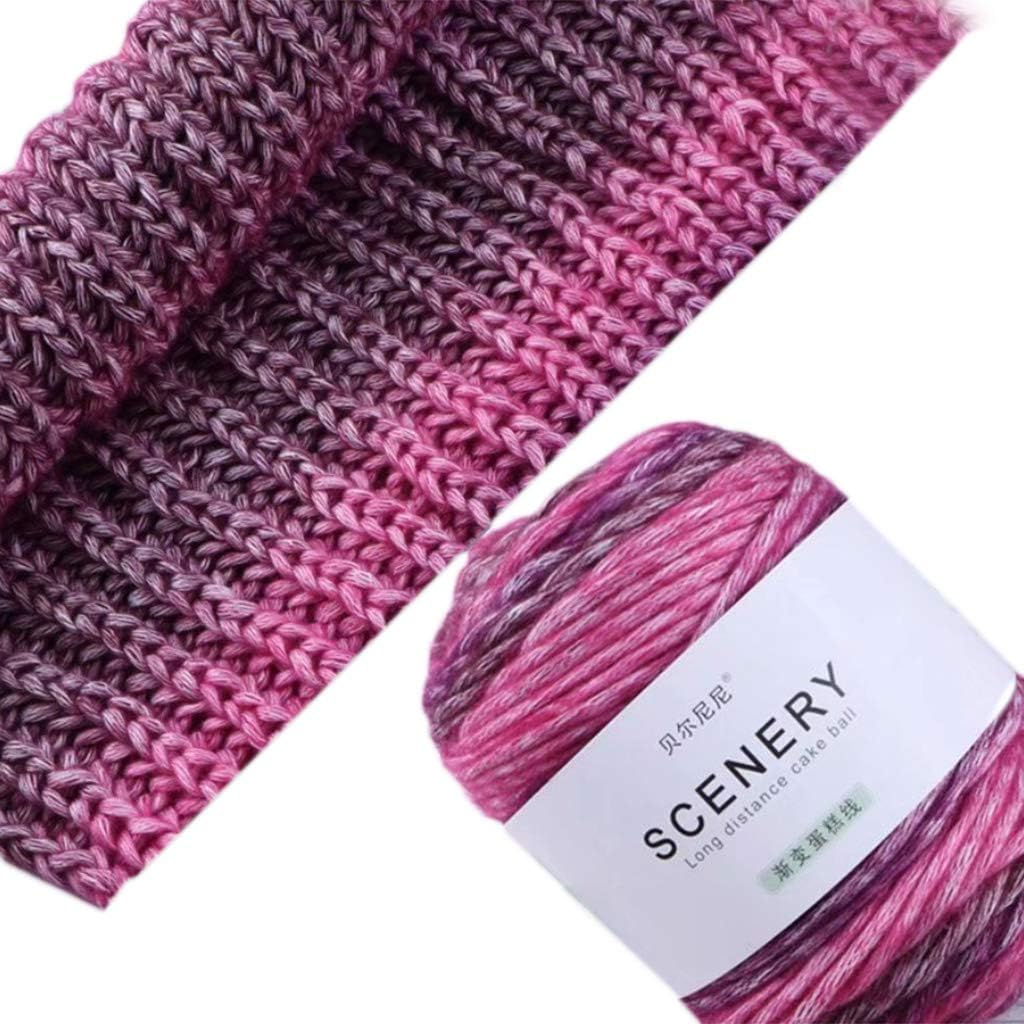 100g Hand Knitting Cake Yarn Gradient Ombre Colorful Crochet Woven DIY ...