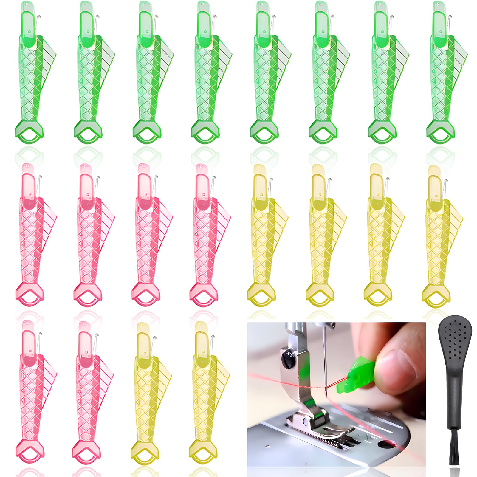 Amazon.com: Fish Mouth Sewing Machine Needle Threader Automatic Sewing ...