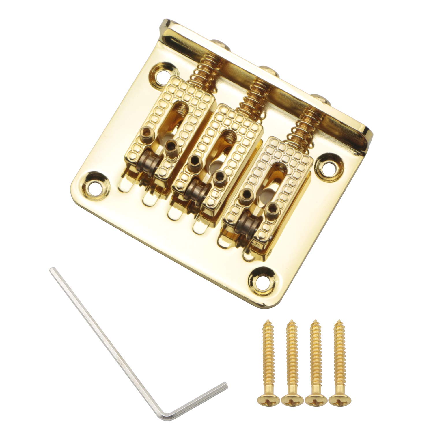 Snapklik.com : Swhmc 3 Saddles Roller Bridge Set Plate 3 Strings Guitar ...